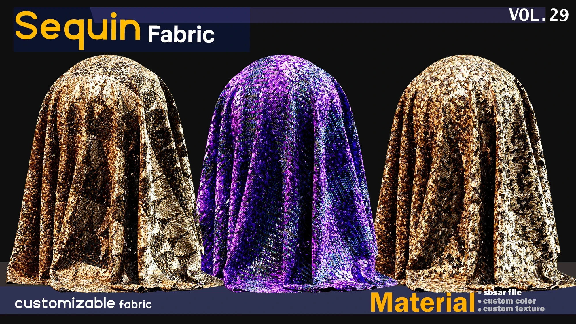 procedural Sequin fabric Material - FlippedNormals