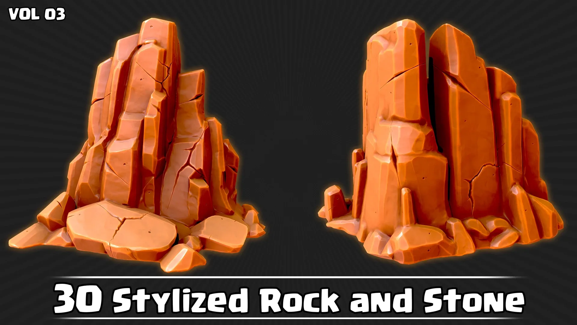 30 Stylized Rock & Stone Game Ready - FlippedNormals