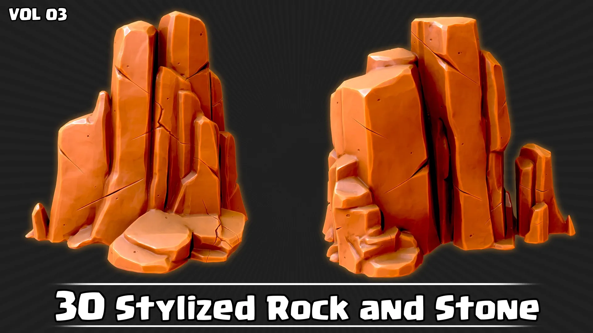 30 Stylized Rock & Stone Game Ready - FlippedNormals