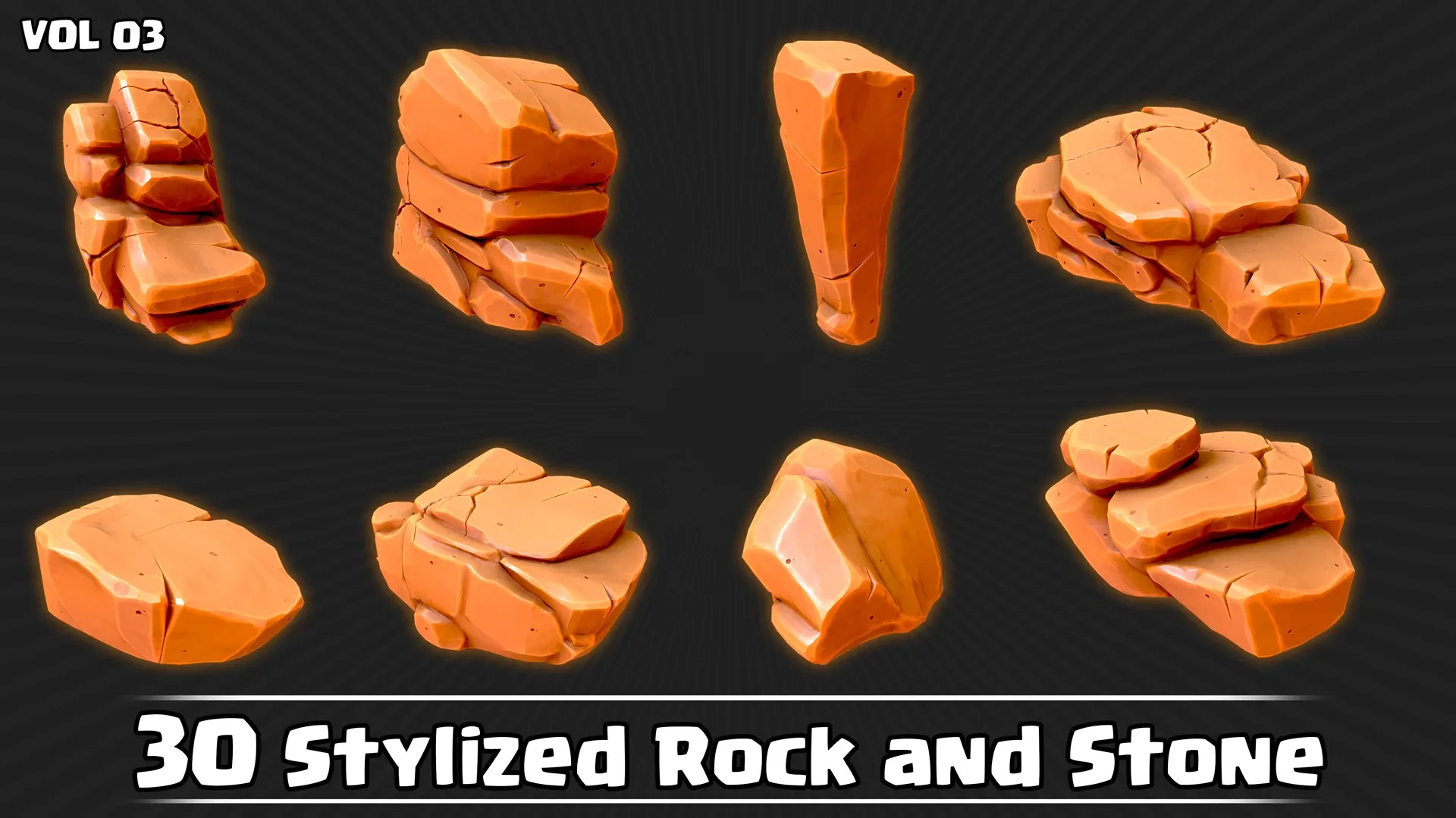 30 Stylized Rock & Stone Game Ready - FlippedNormals