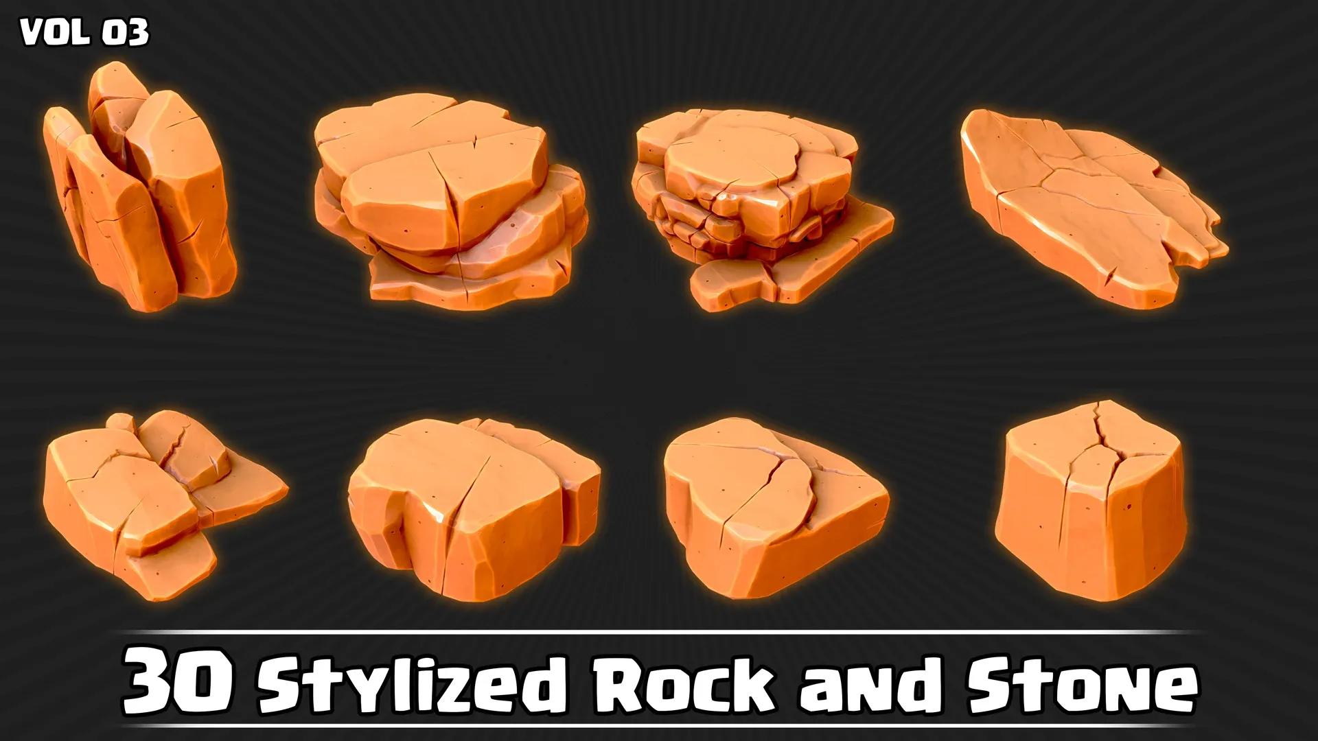 30 Stylized Rock & Stone Game Ready - FlippedNormals