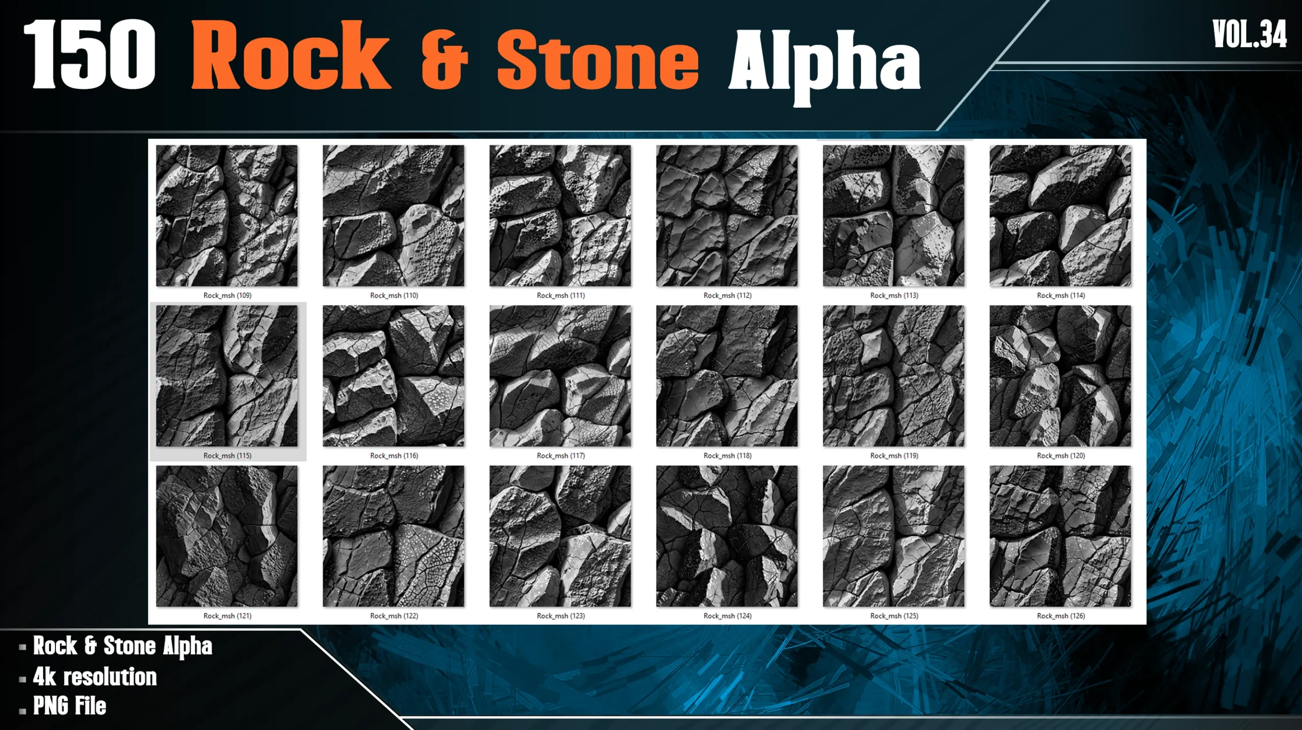 150 Rock & Stone Alpha - Vol.34 - FlippedNormals