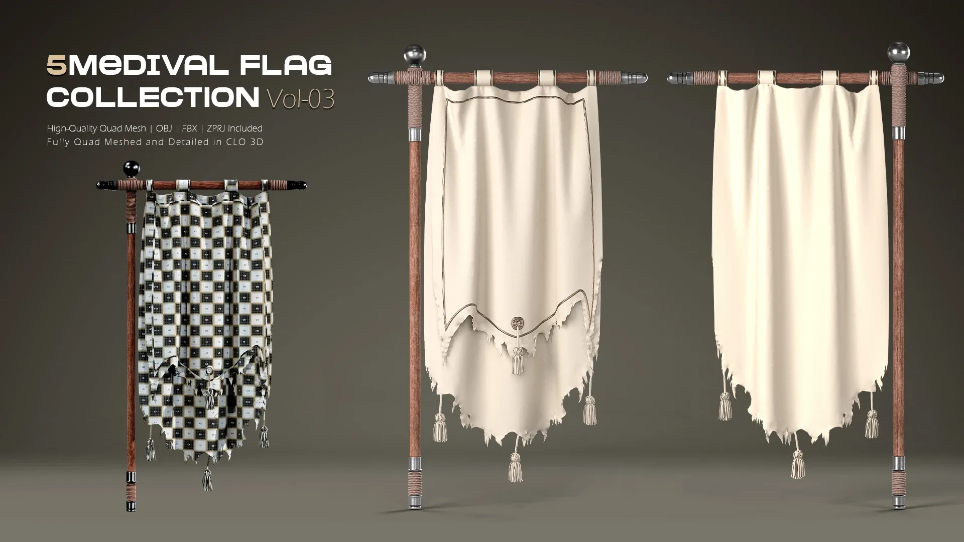 5 MEDIEVAL FLAG COLLECTION VOL - FlippedNormals
