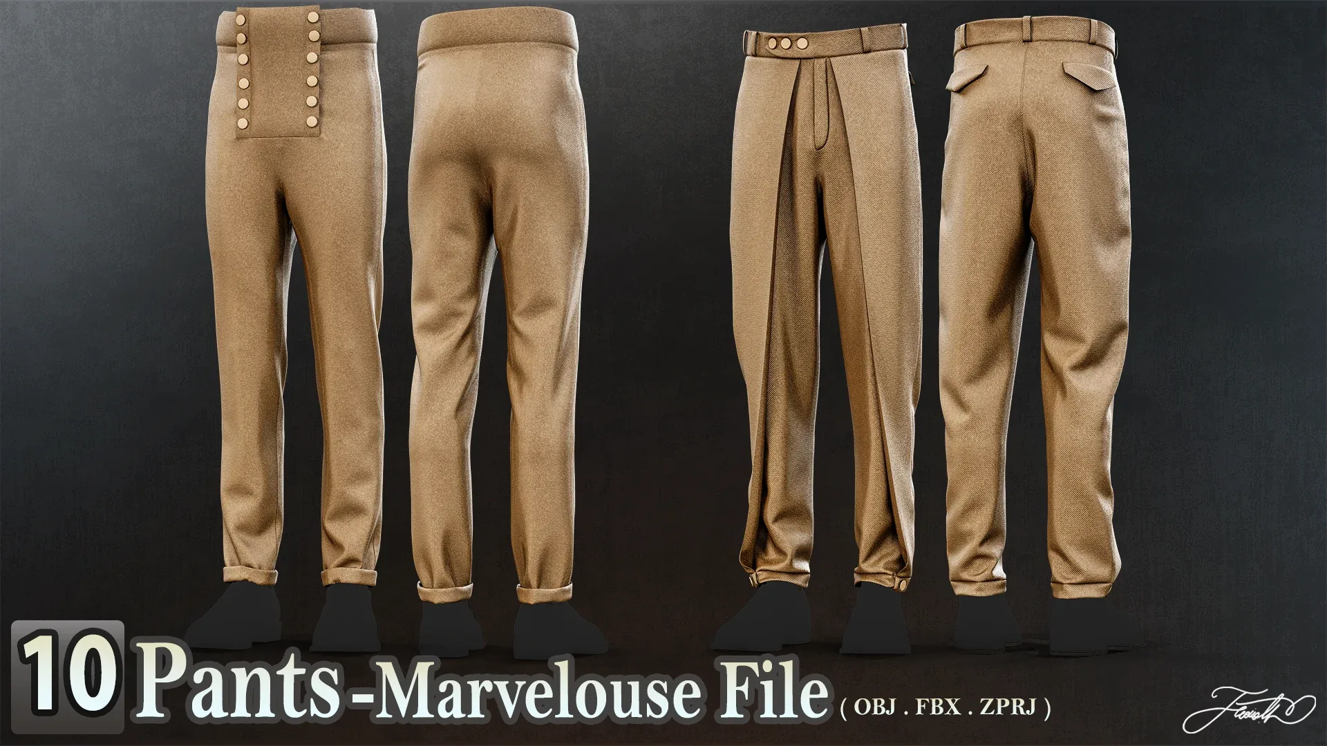 10 Man's pants models _ Marvelous - FlippedNormals