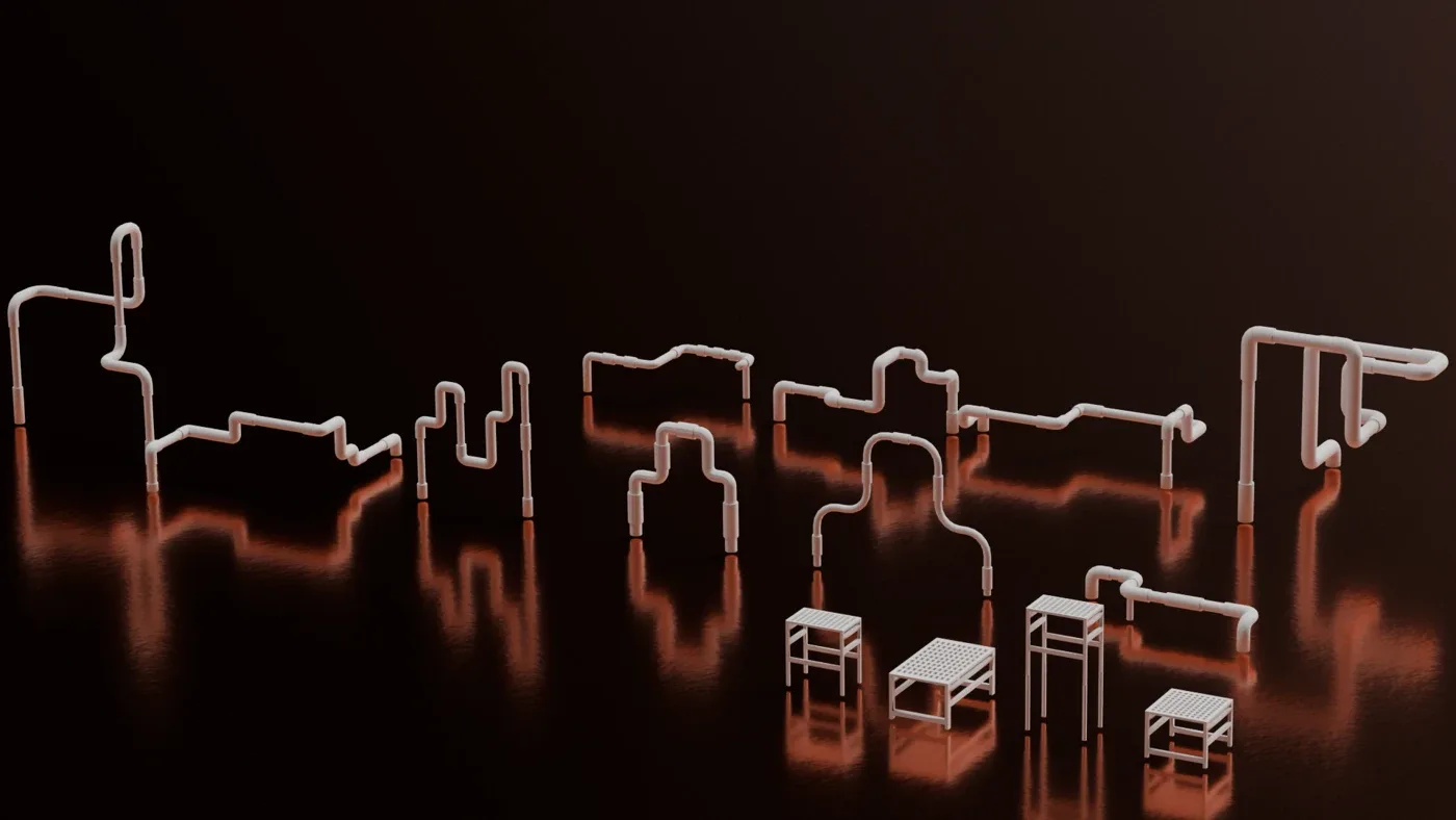 28 Mesh Pieces Pipes, Machines - FlippedNormals