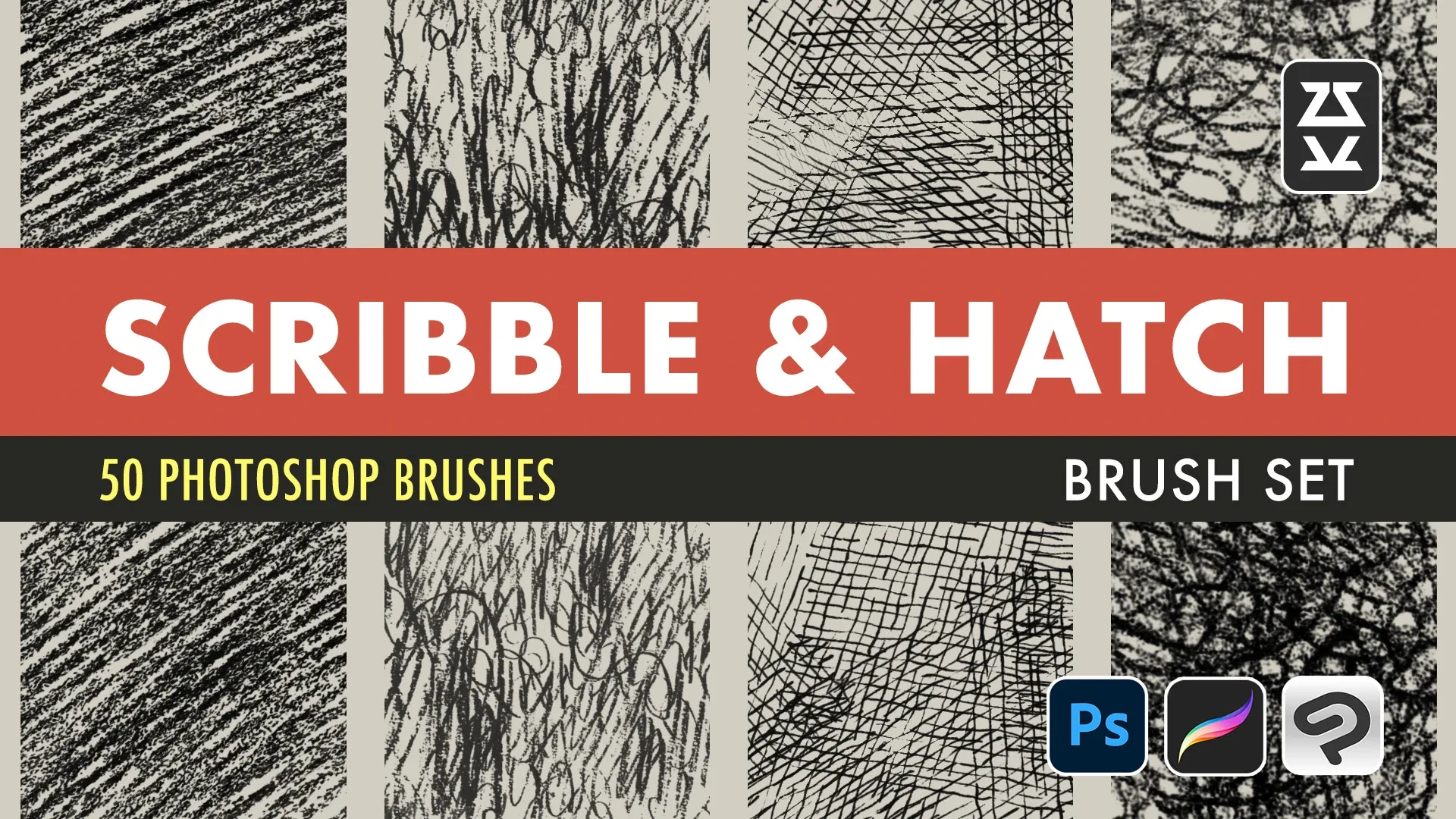 Scribble and Hatch Brush Set - FlippedNormals