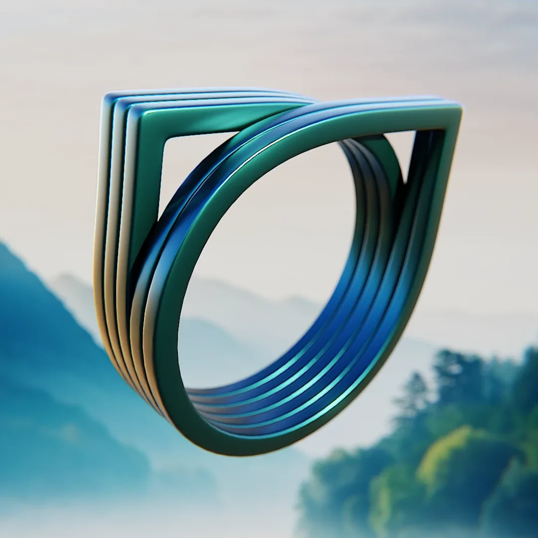 Quantum Wave Ring Futuristic Jewelry - FlippedNormals