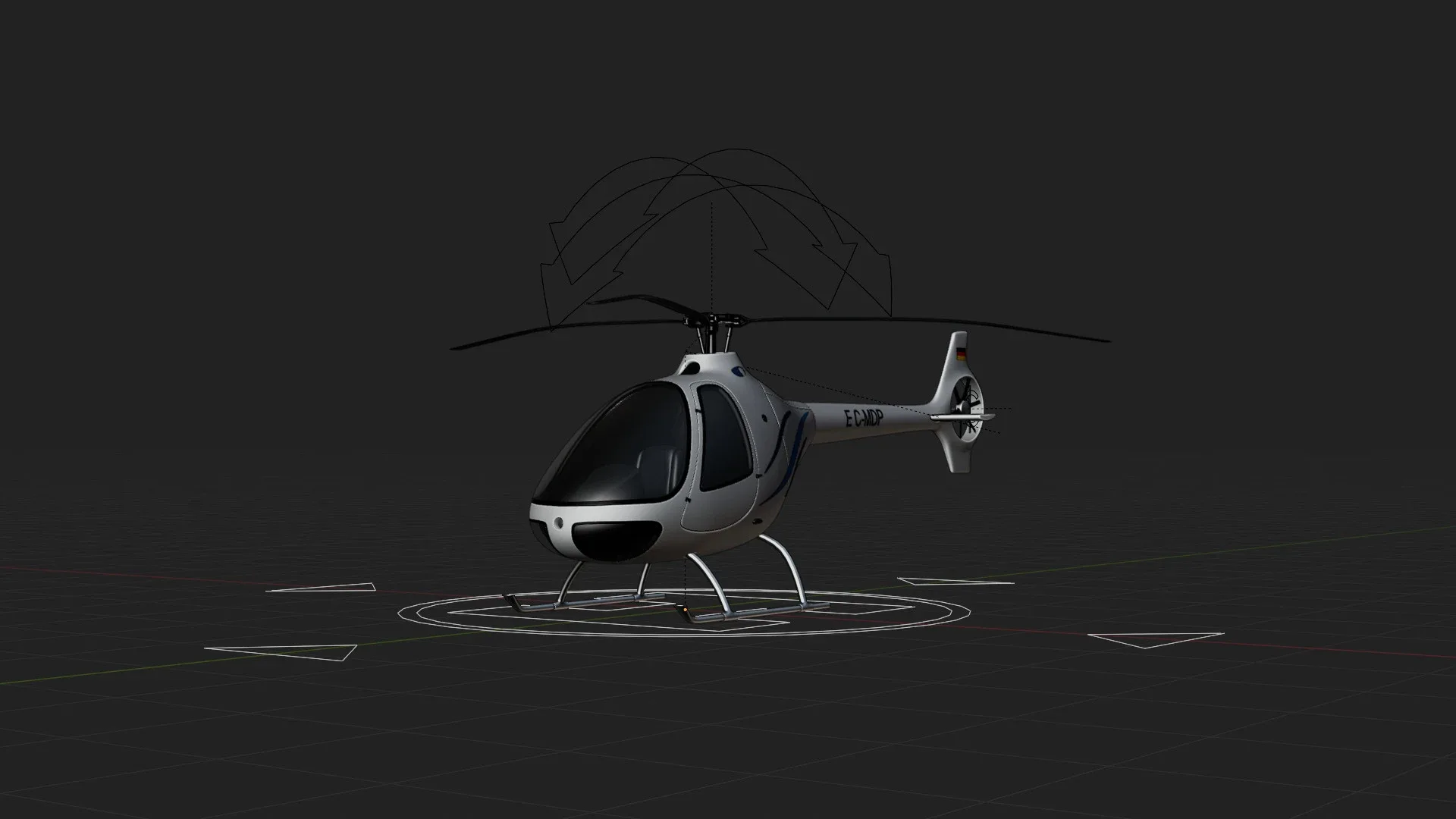Helicopter Cabri G2_Rigged - FlippedNormals