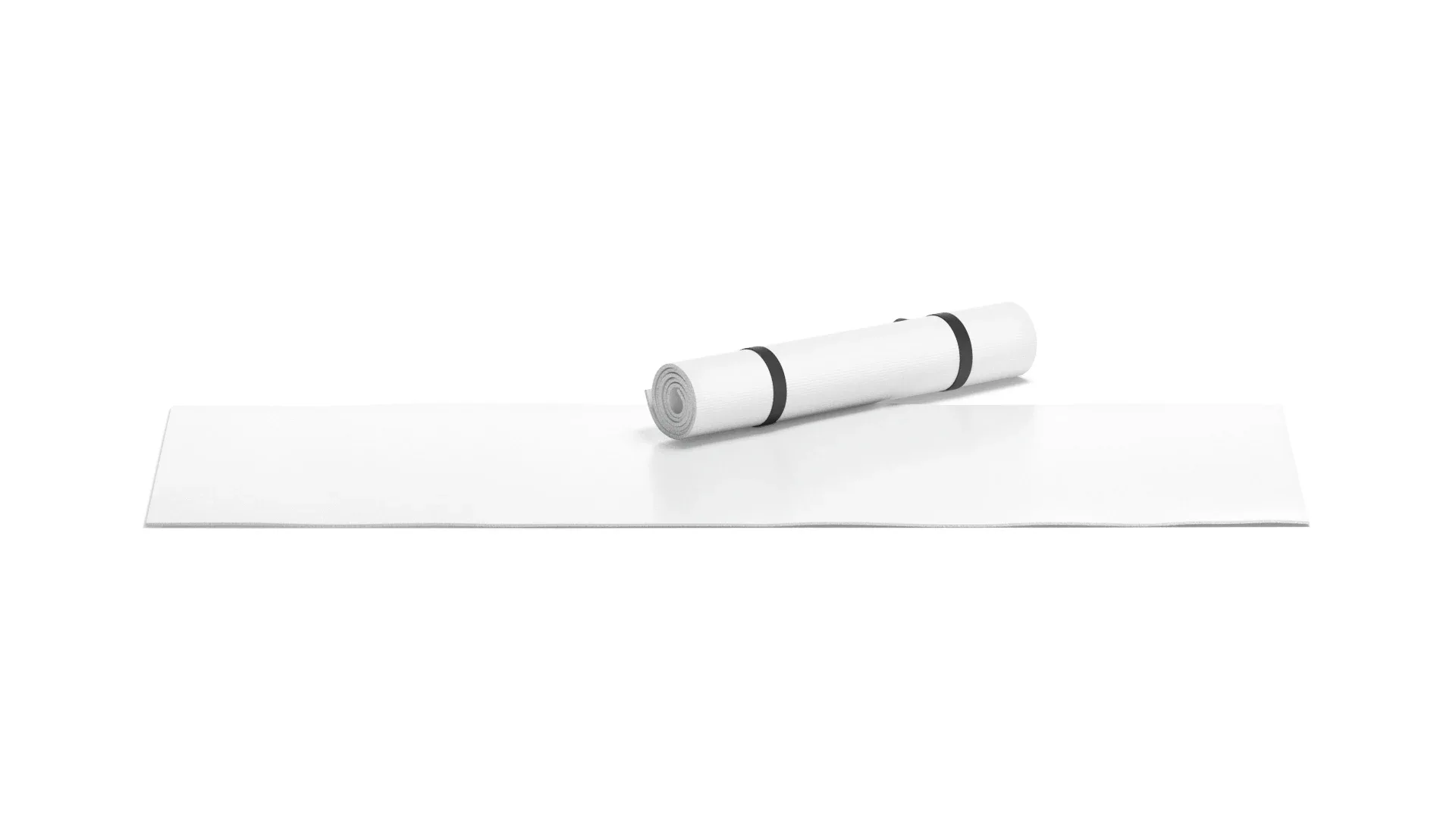 White Unfolded & Rolled Yoga Mat - FlippedNormals