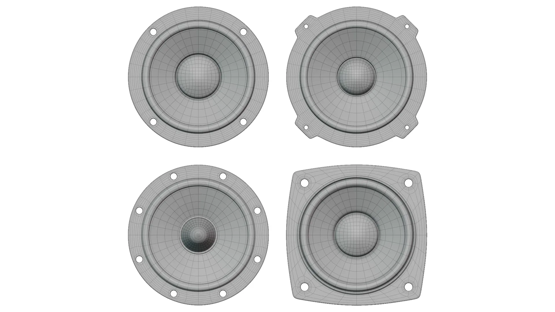 Powerful speaker set 3d model mid - FlippedNormals