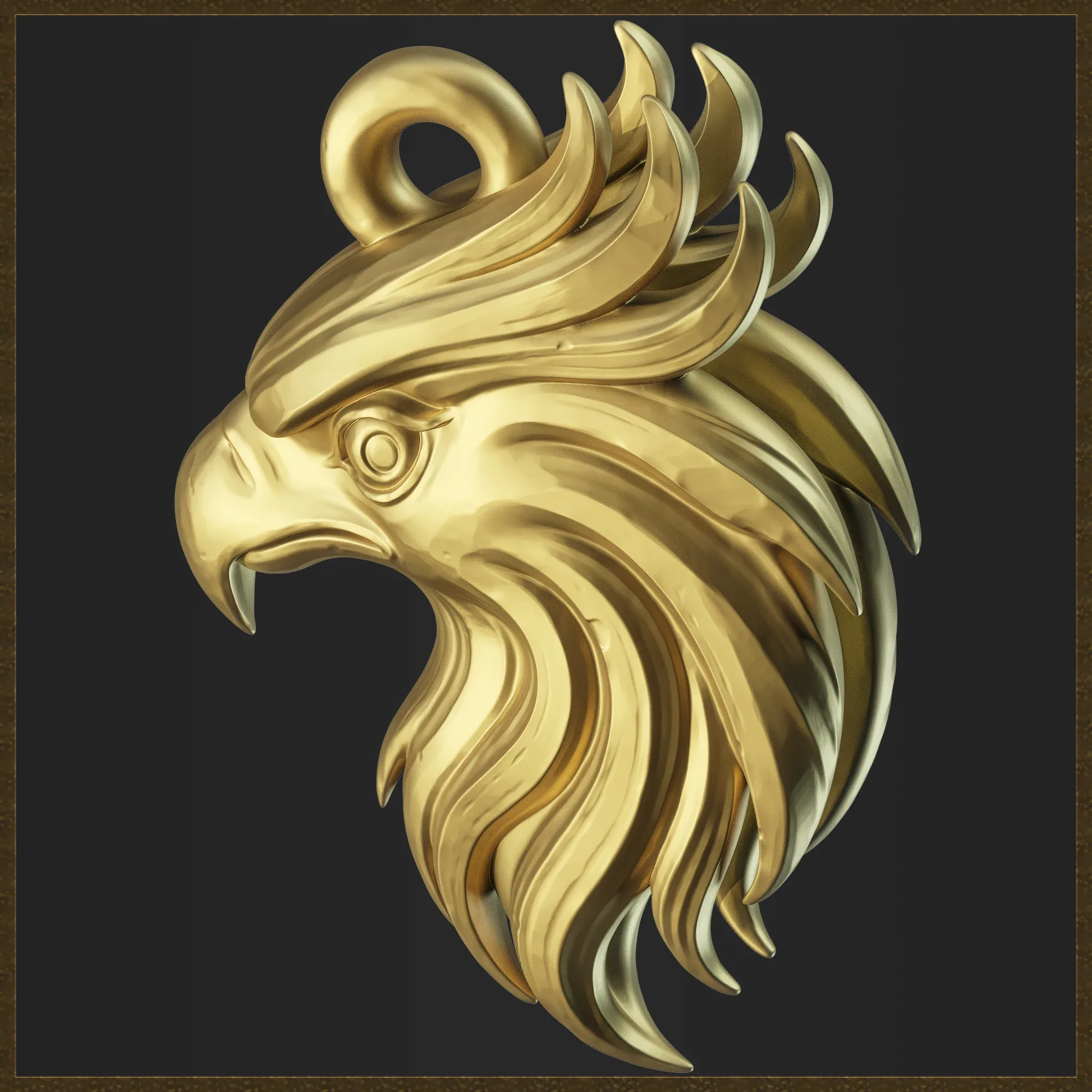 Stylized Eagle Head Pendant - FlippedNormals
