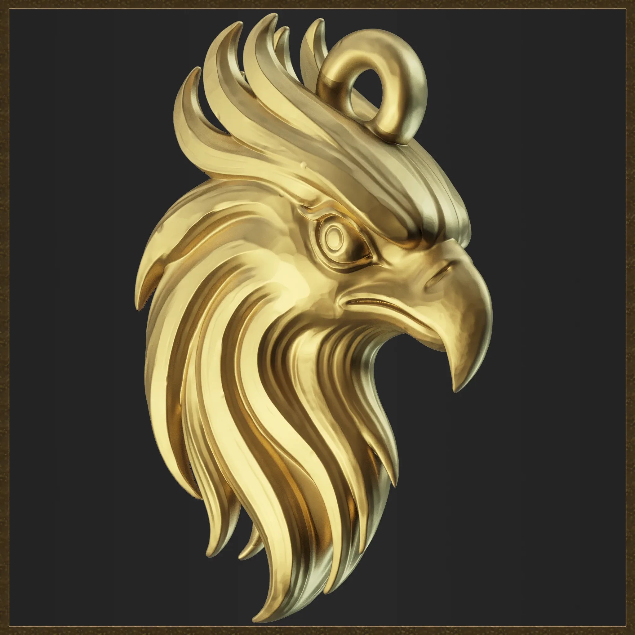 Stylized Eagle Head Pendant - FlippedNormals
