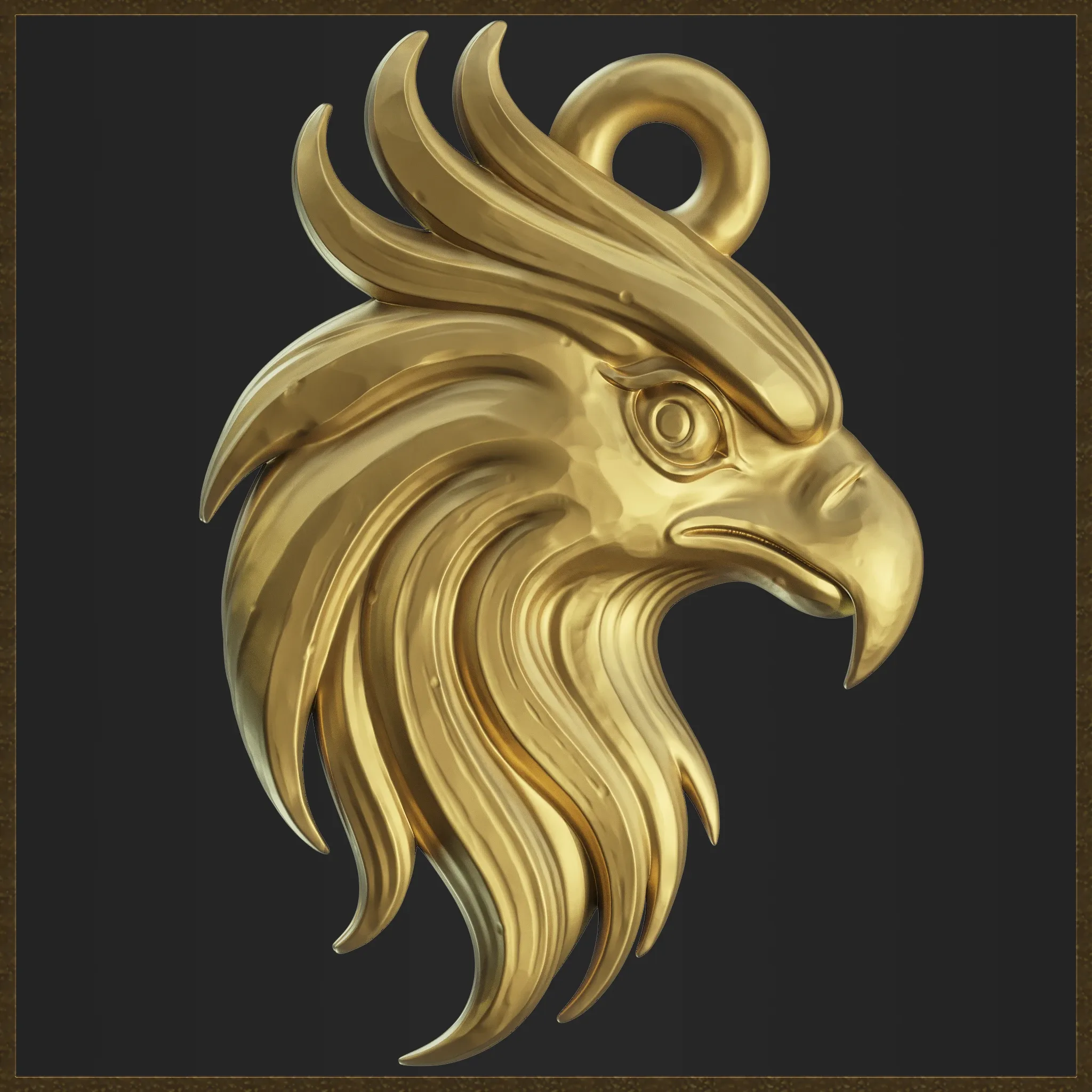 Stylized Eagle Head Pendant - FlippedNormals