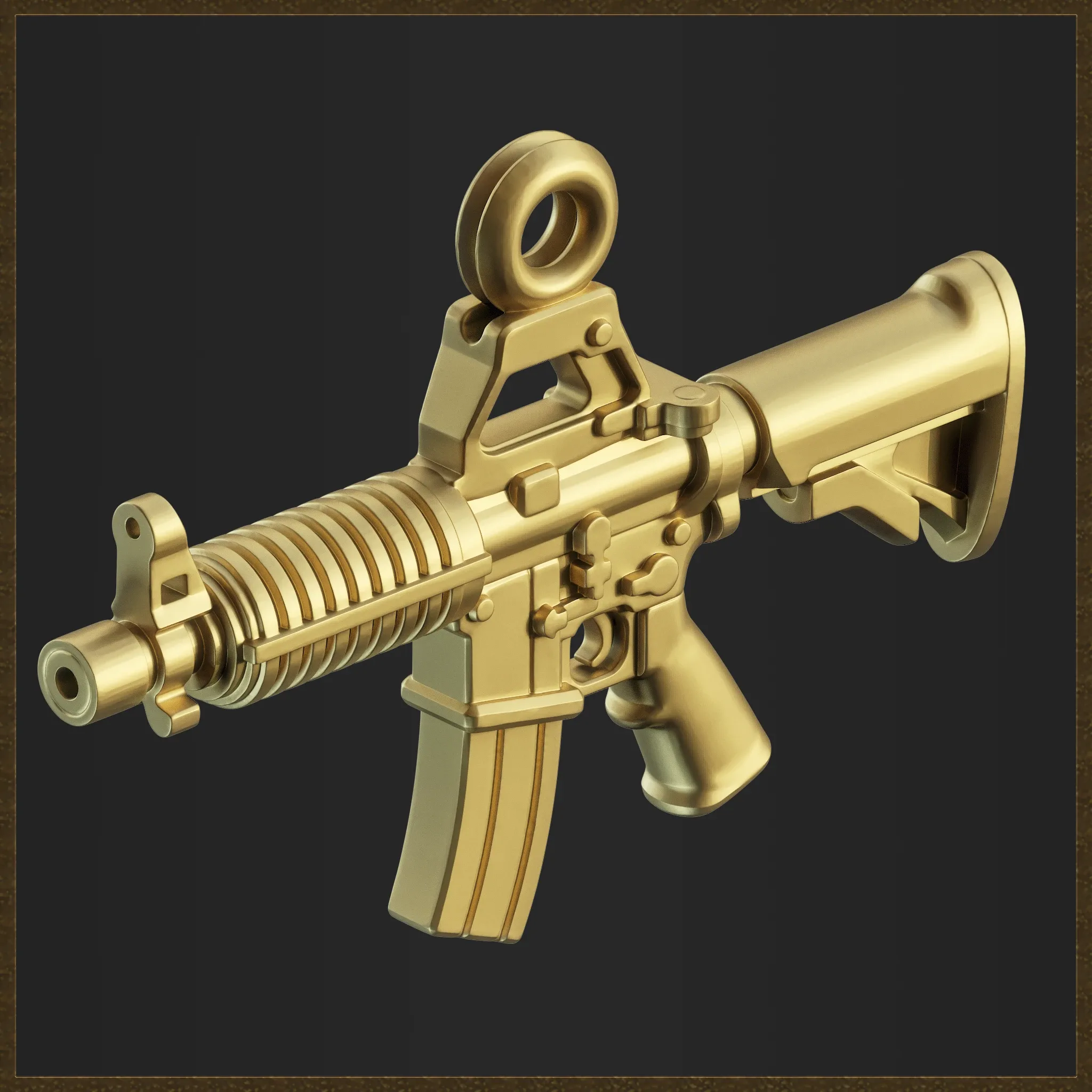 Golden Assault Rifle Pendant - FlippedNormals