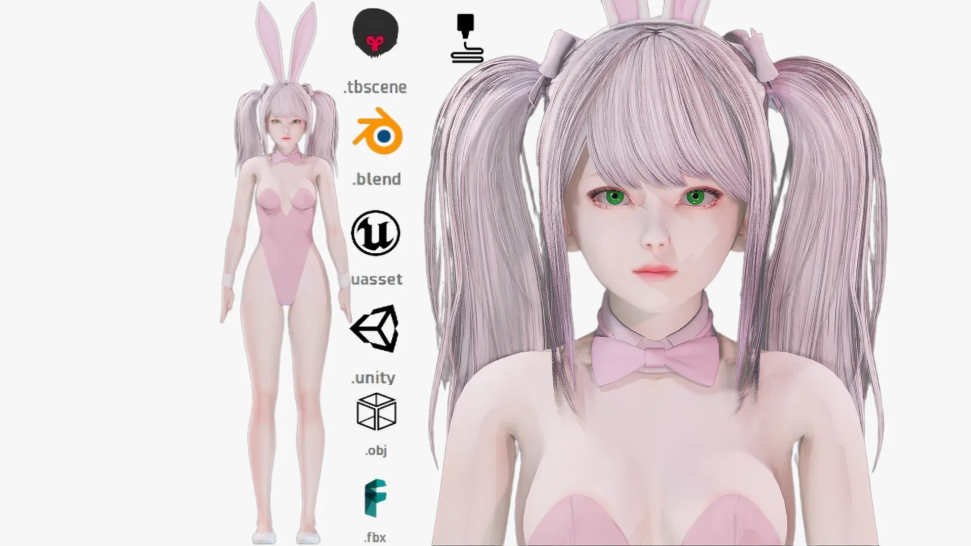Bunny Girl 0002 - Rig - Unreal - FlippedNormals