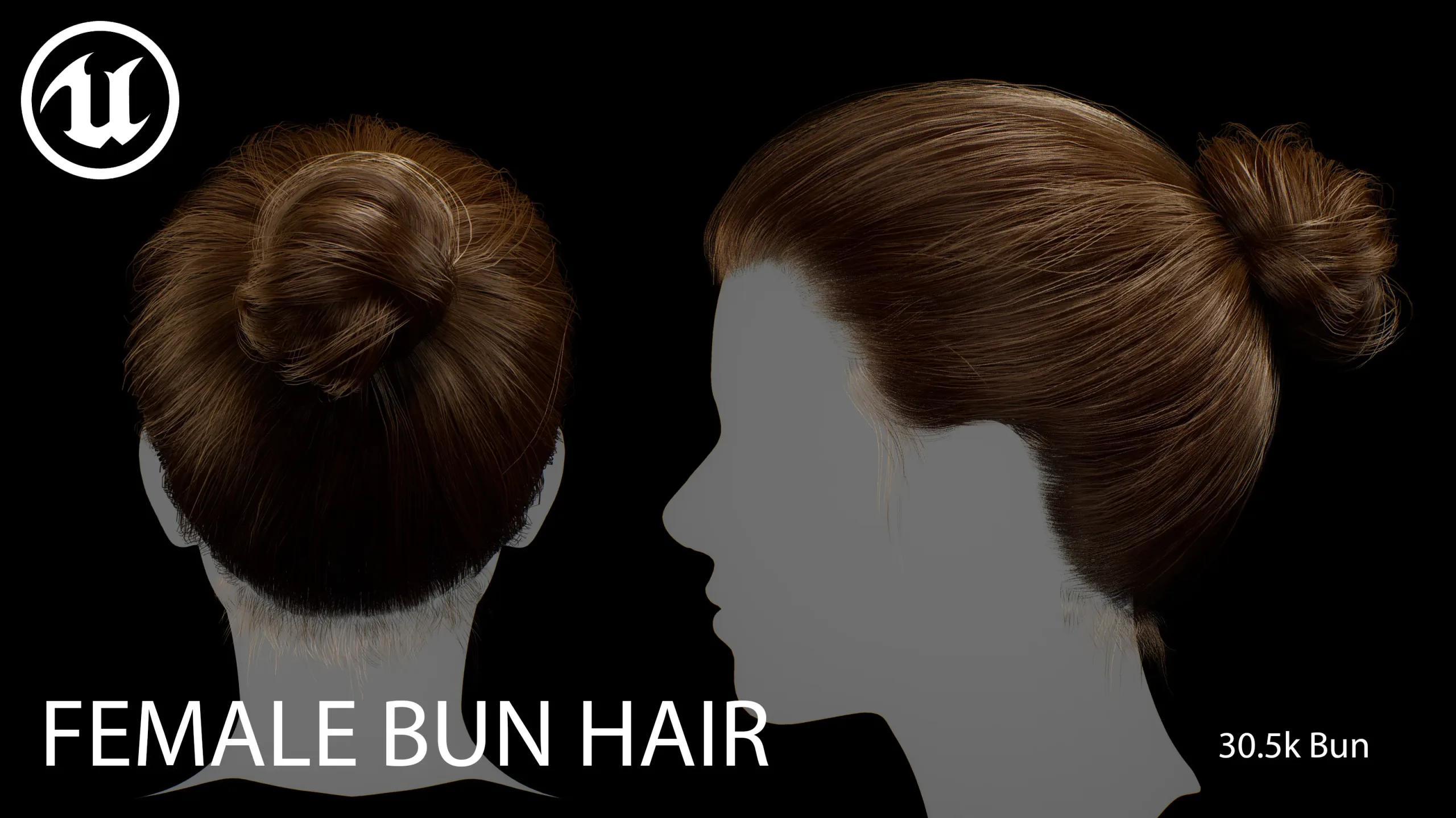 Real-Time Female Bun Hairstyle - FlippedNormals