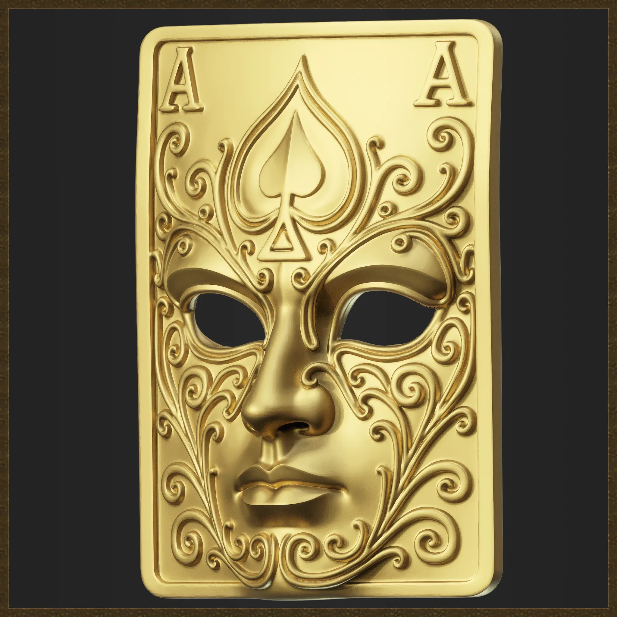 Ornate Playing Card Ace of Spades - FlippedNormals