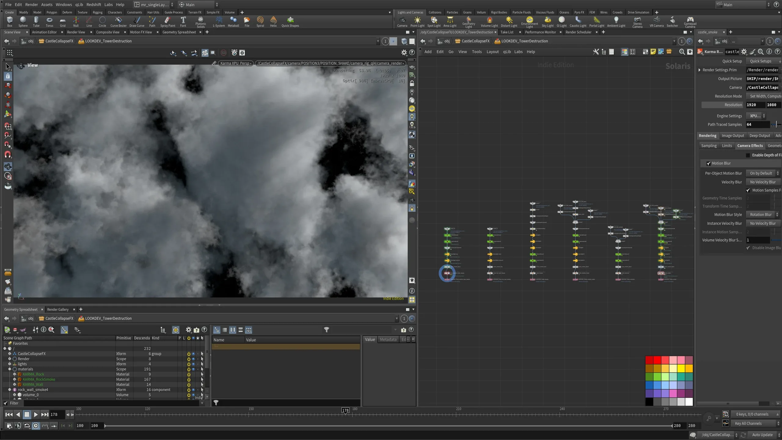 Castle Destruction FX - Houdini/Nuke - FlippedNormals