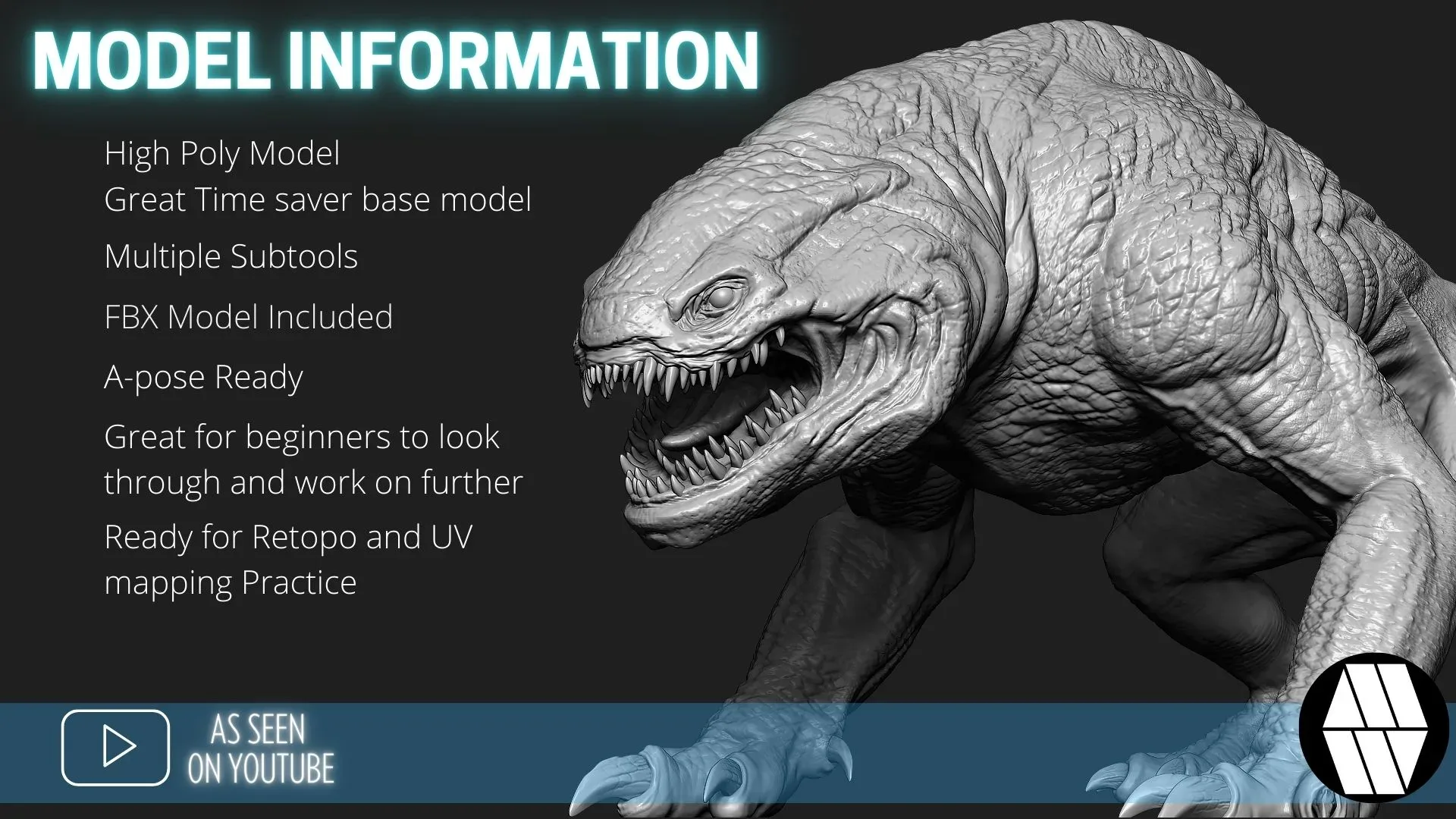 ZBrush Model: Alien Creature High - FlippedNormals