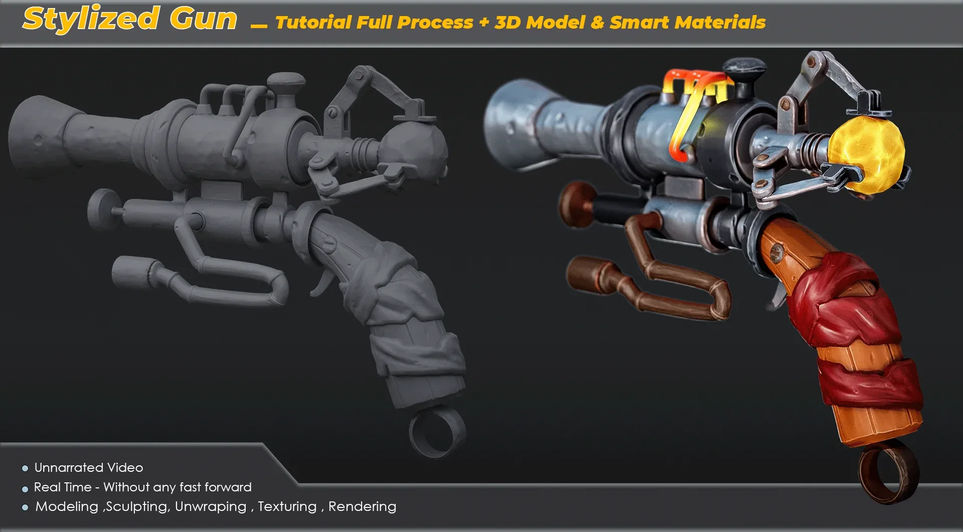 Stylized Gun_ Full Tutorial(From - FlippedNormals