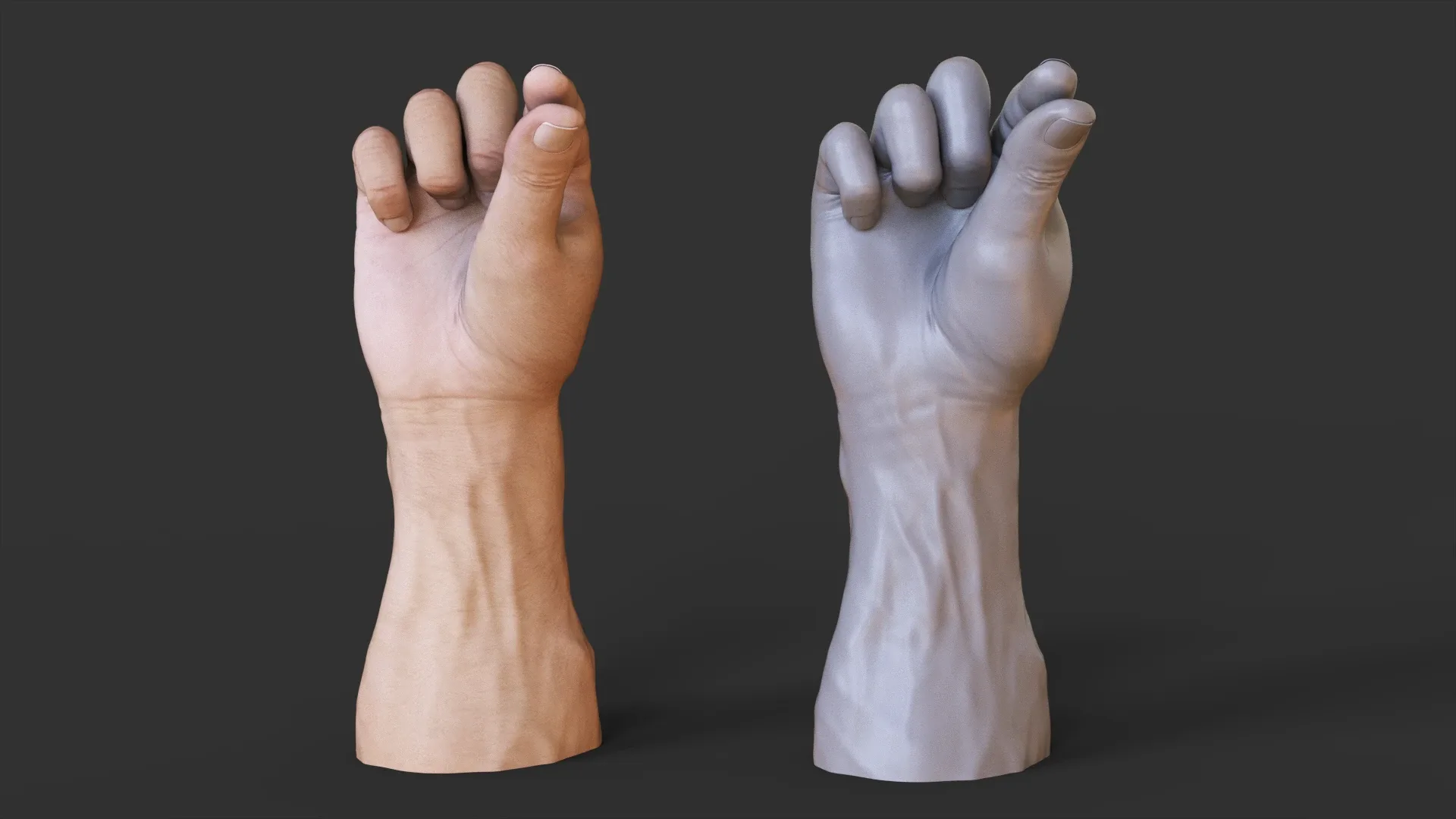 Male Hand Pose - Gesture - 02 - FlippedNormals