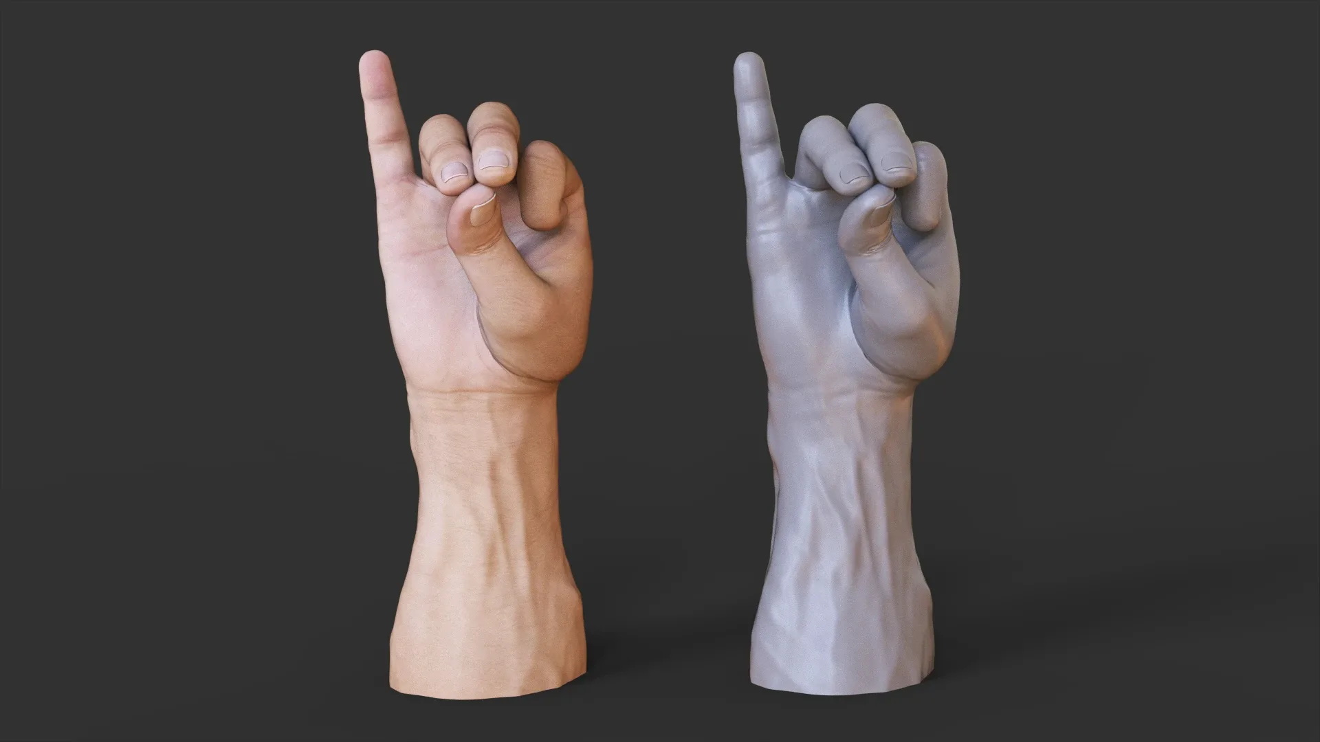 Male Hand Pose - Gesture - 04 - FlippedNormals