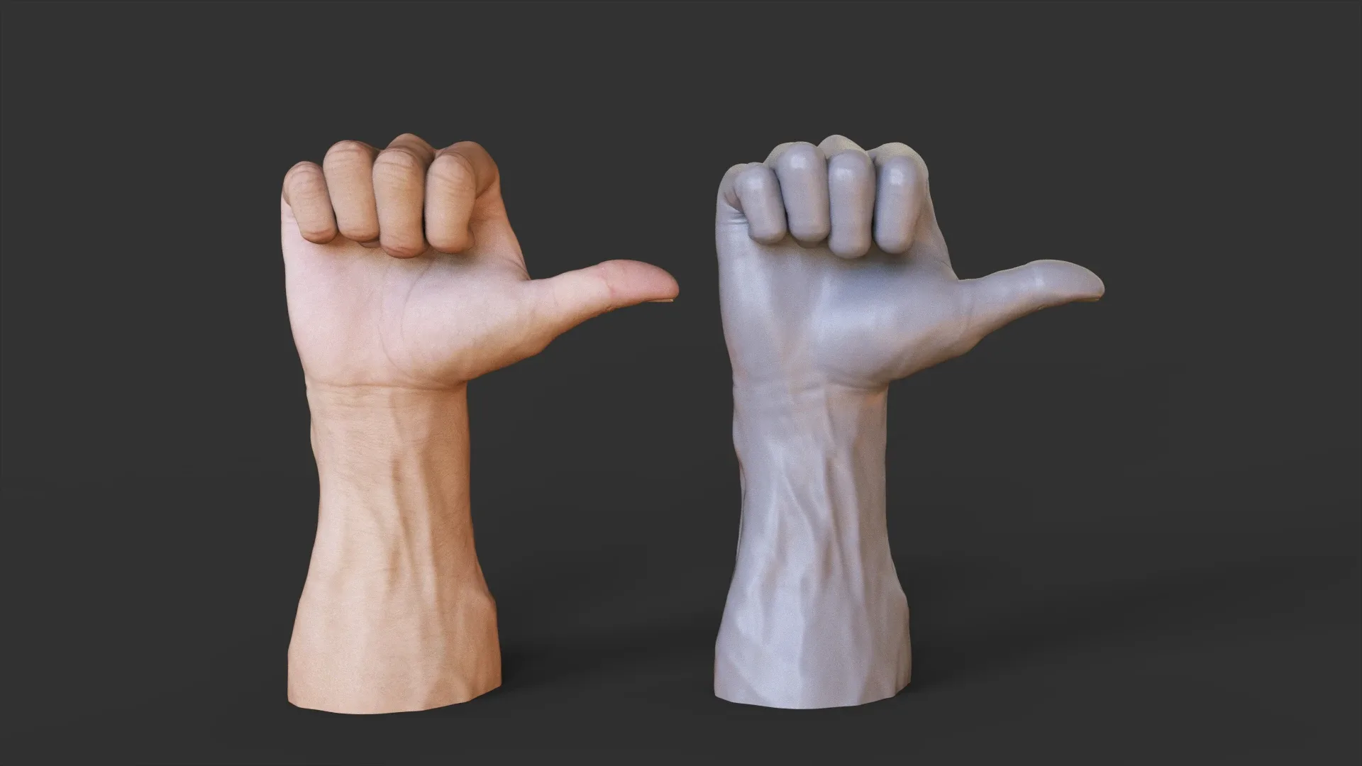 Male Hand Pose - Gesture - 21 - FlippedNormals