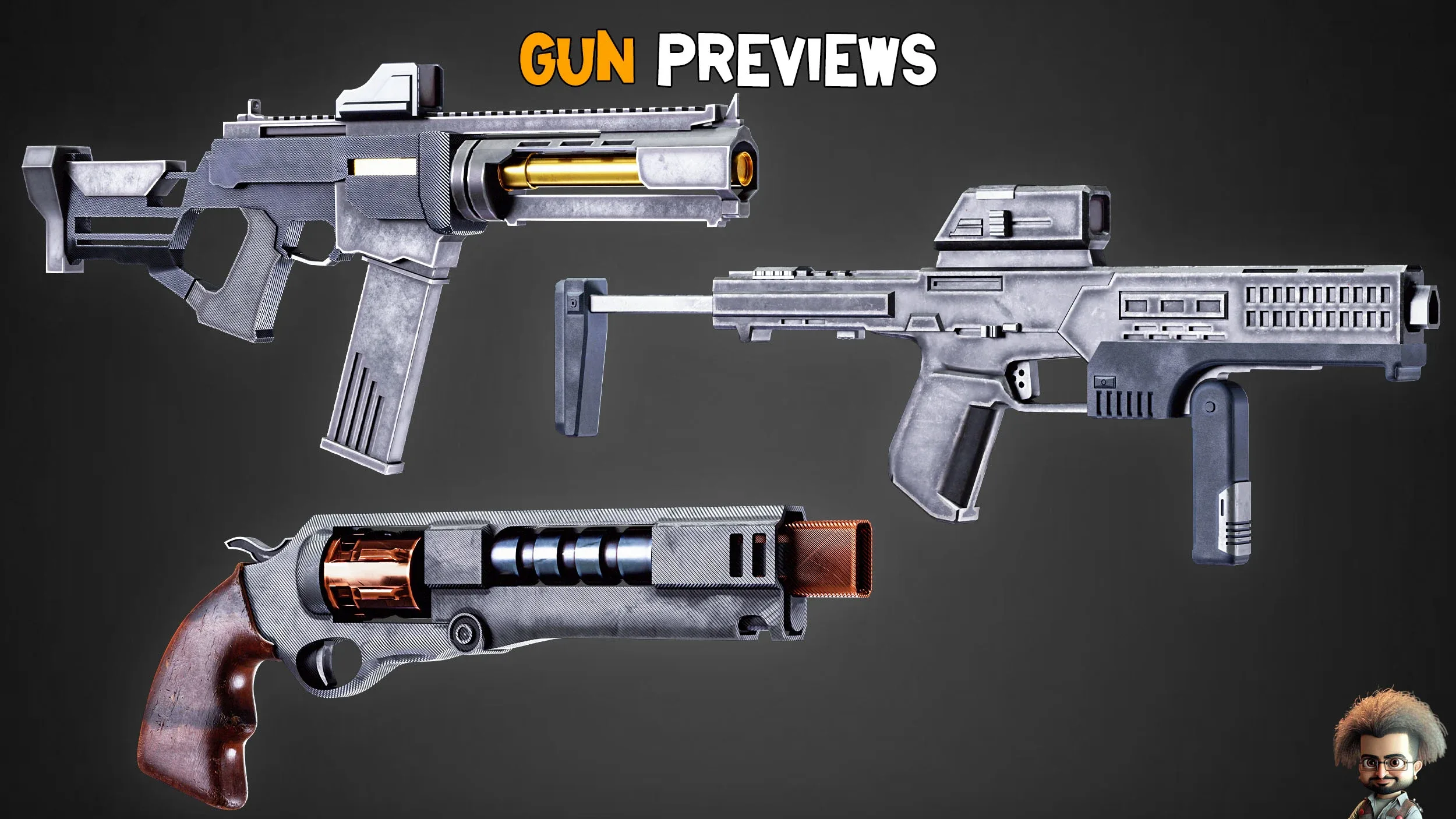 30 Professional Sci-Fi Gun + Textures - FlippedNormals