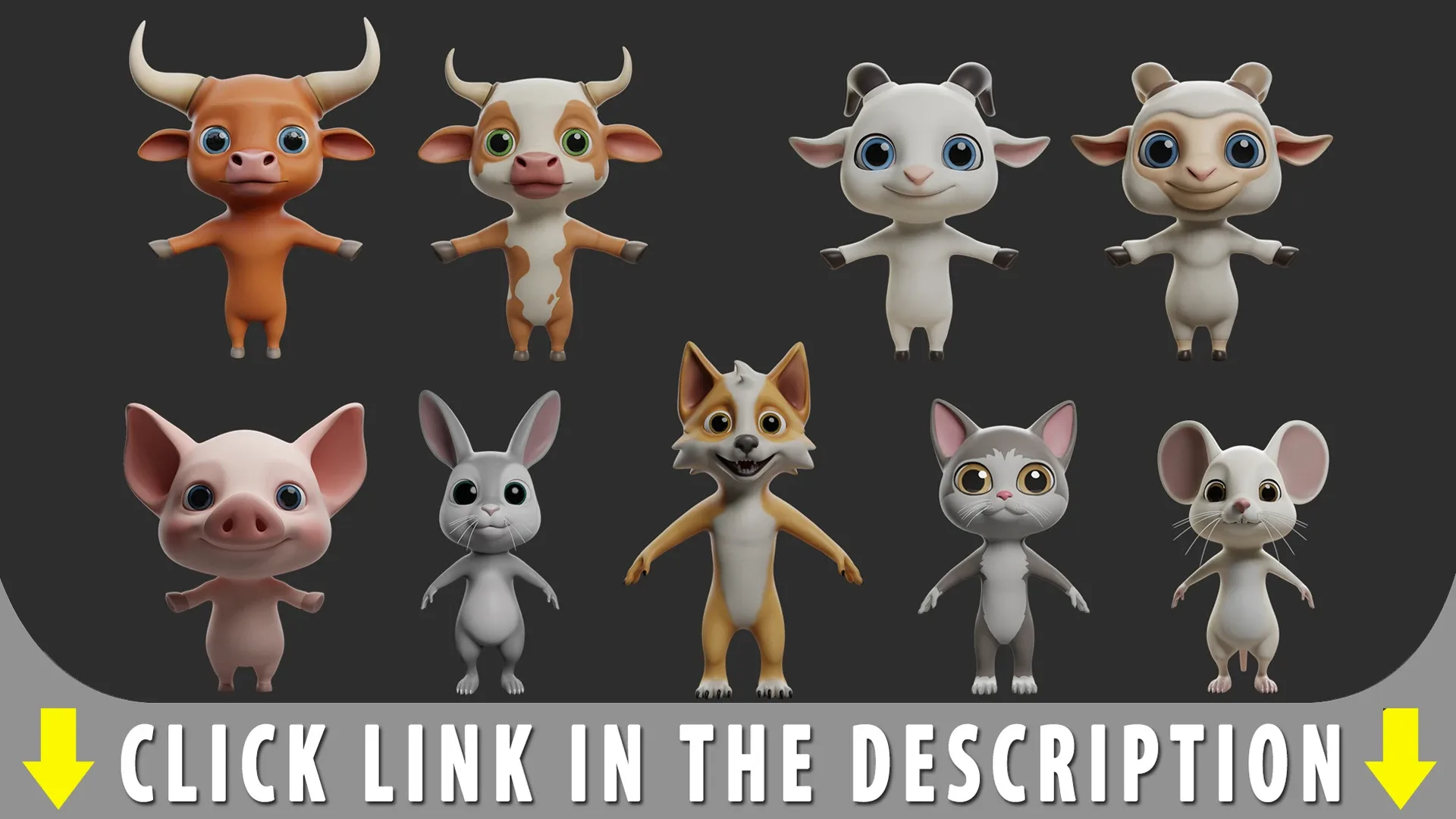 Cartoon Rabbit - Topology + UV - FlippedNormals