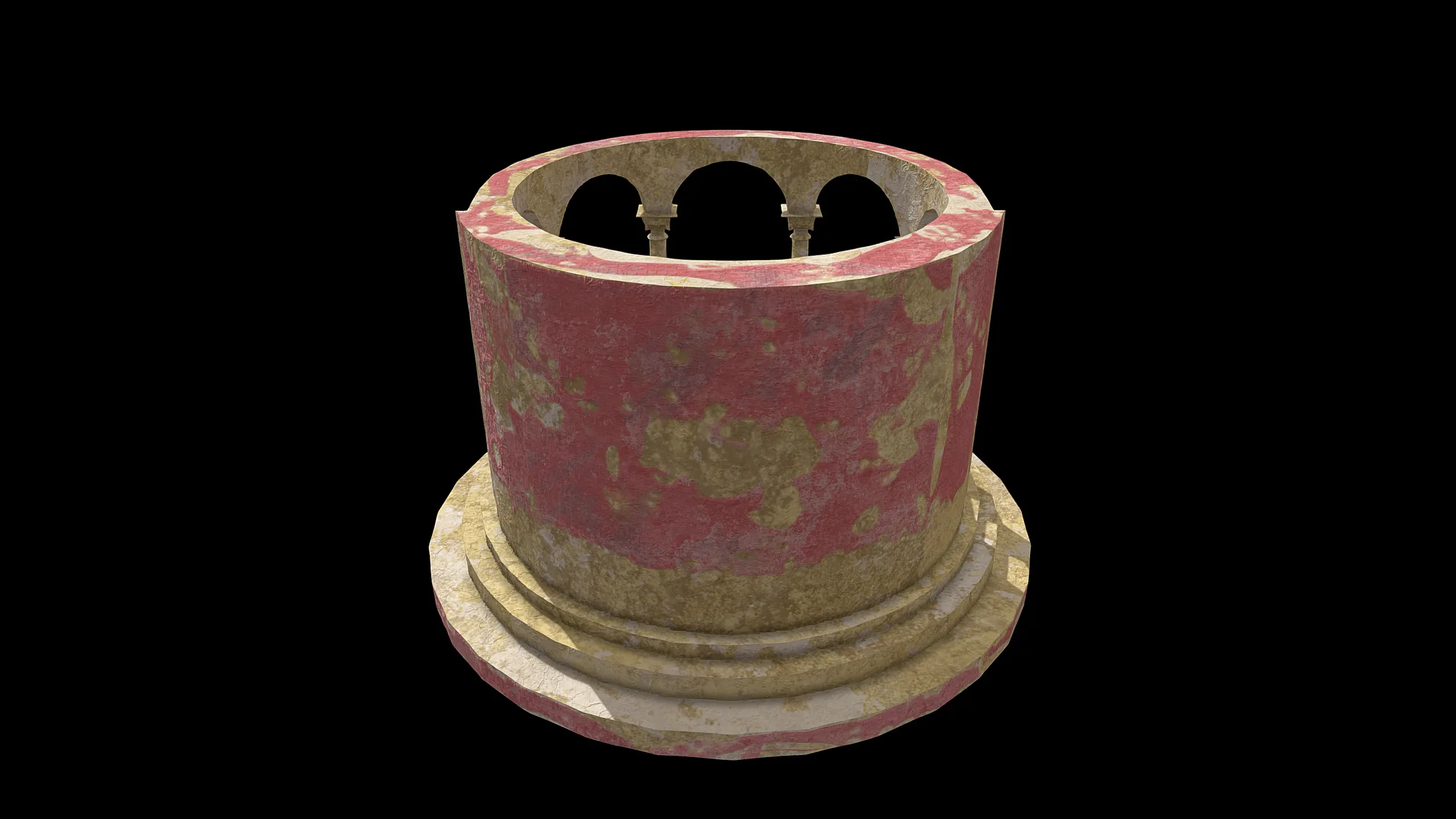 Old Monastery Column Segment - FlippedNormals