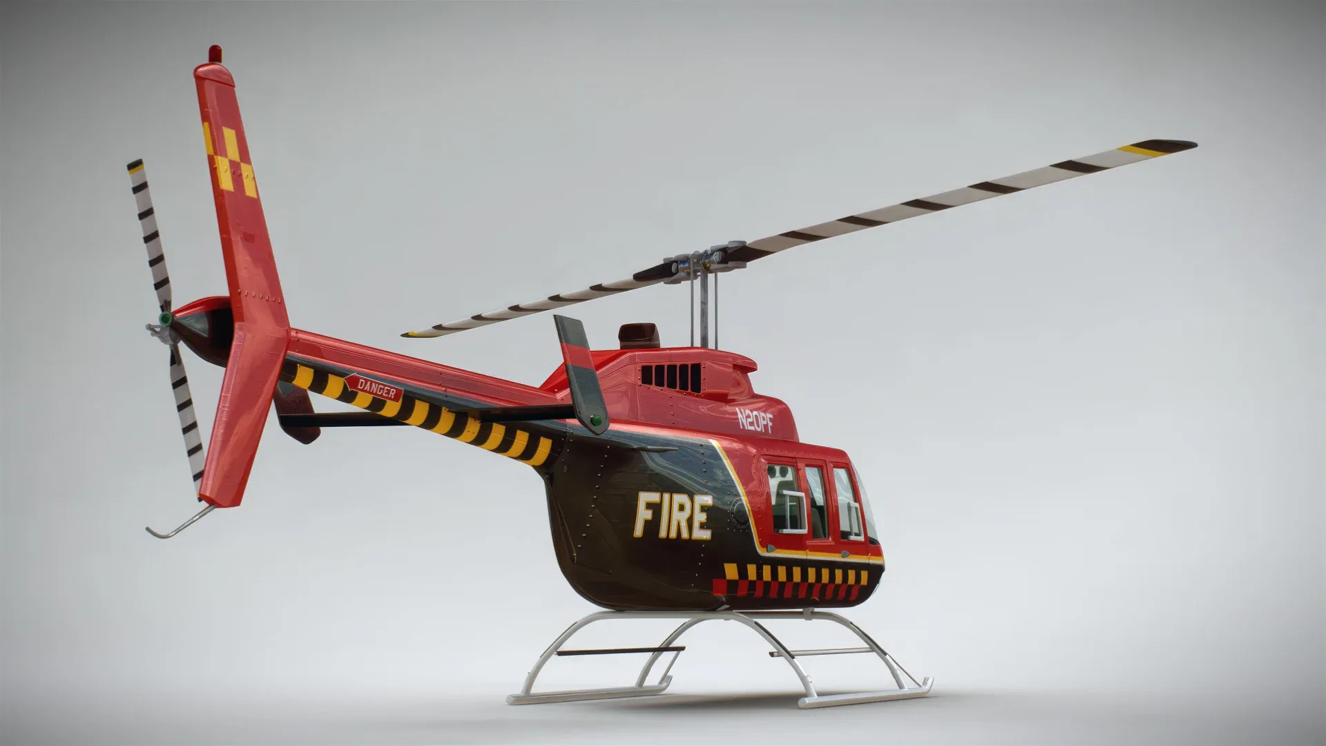 Helicopter Bell 206L ‘Fire’ - FlippedNormals