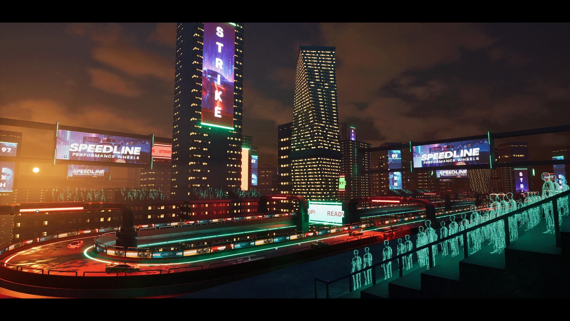 Neon Cyber-Track City Unreal Engine - FlippedNormals