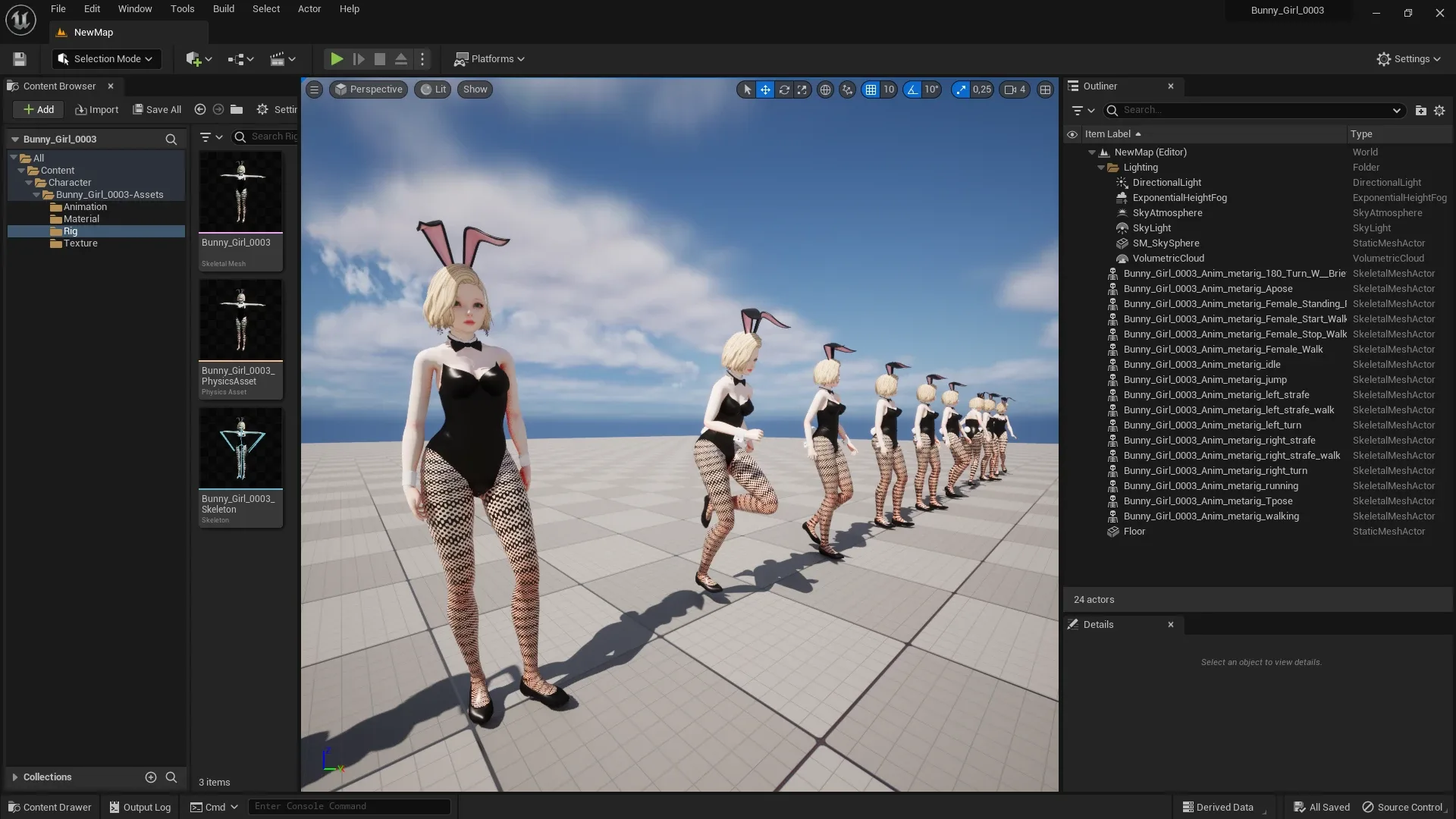 Bunny Girl 0003 - Rig - Unreal - FlippedNormals