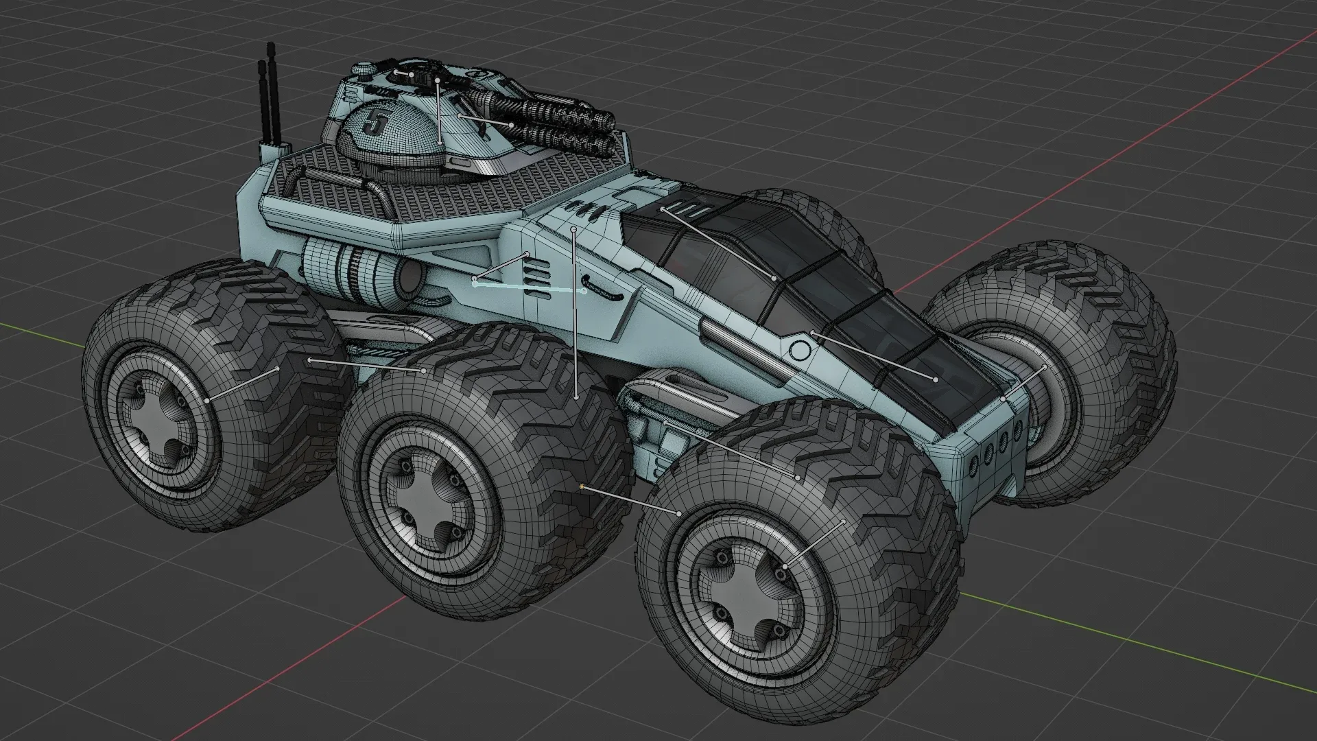 MILITARY VEHICLE M-100 (Rigged) - FlippedNormals