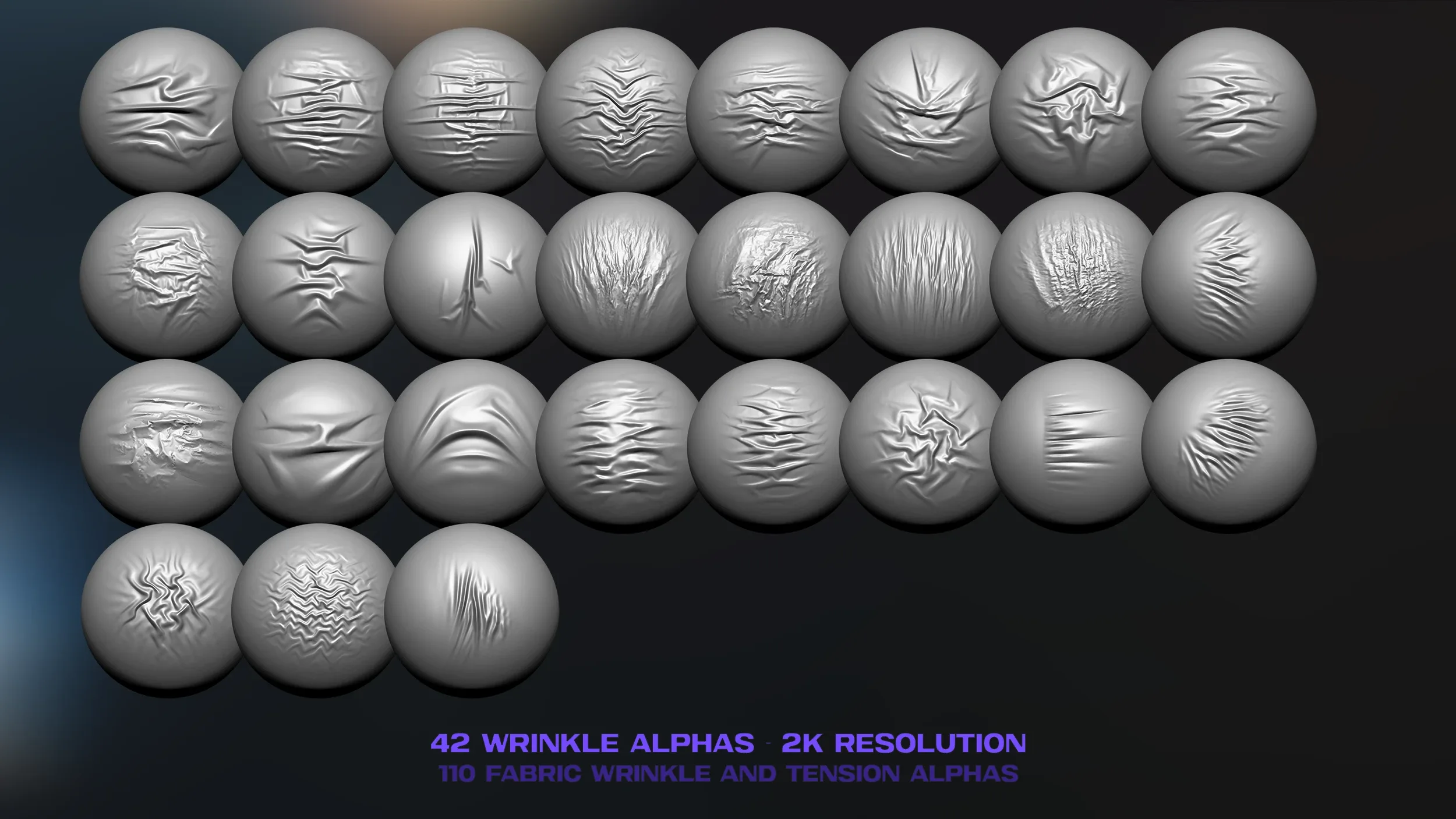 110 Fabric Wrinkle & Tension Alpha - FlippedNormals