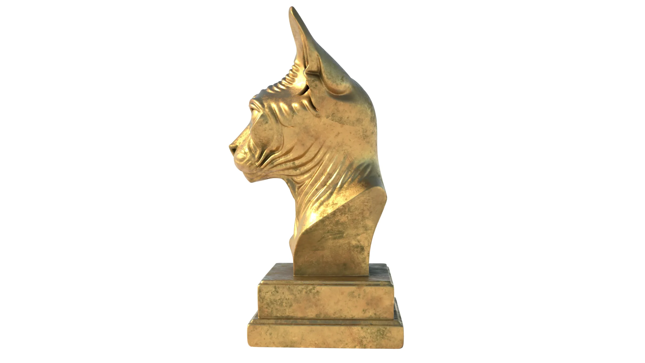 Sphynx cat head bust statue - FlippedNormals
