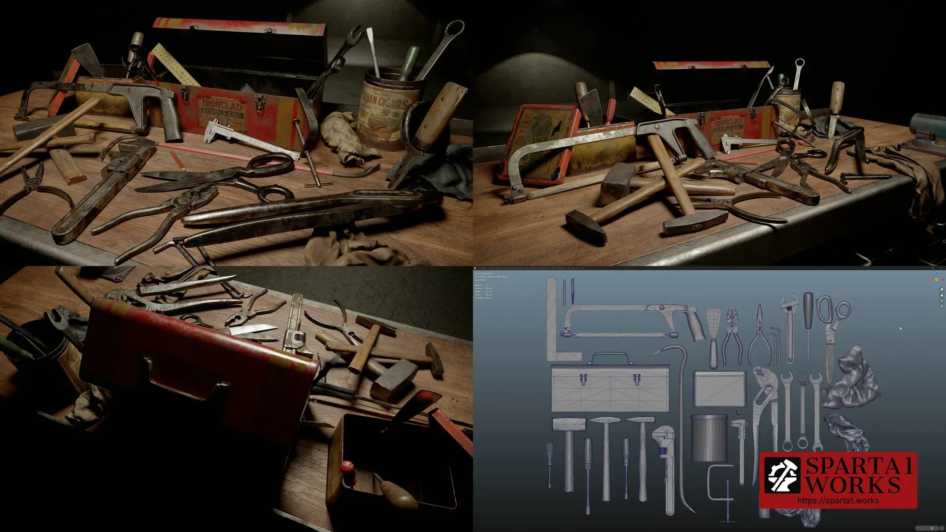 Old Toolbox - 33 tools asset pack - FlippedNormals