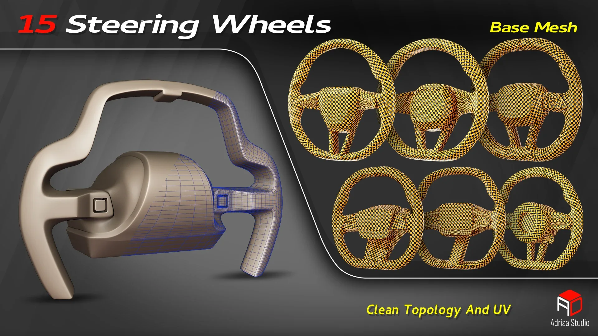 15 Steering Wheels / Base Mesh - FlippedNormals