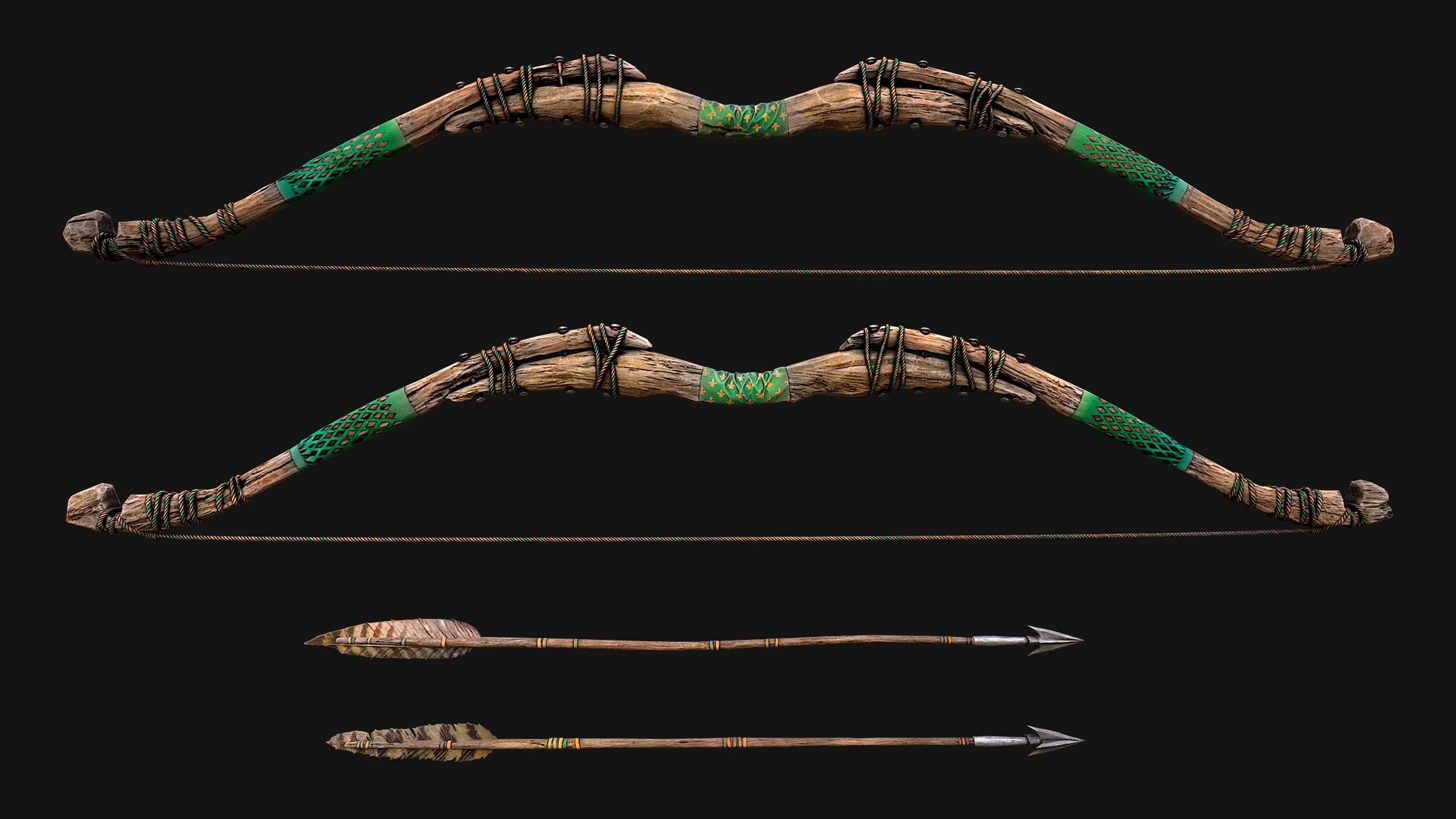 Medieval Wooden Bow Arms Archer - FlippedNormals