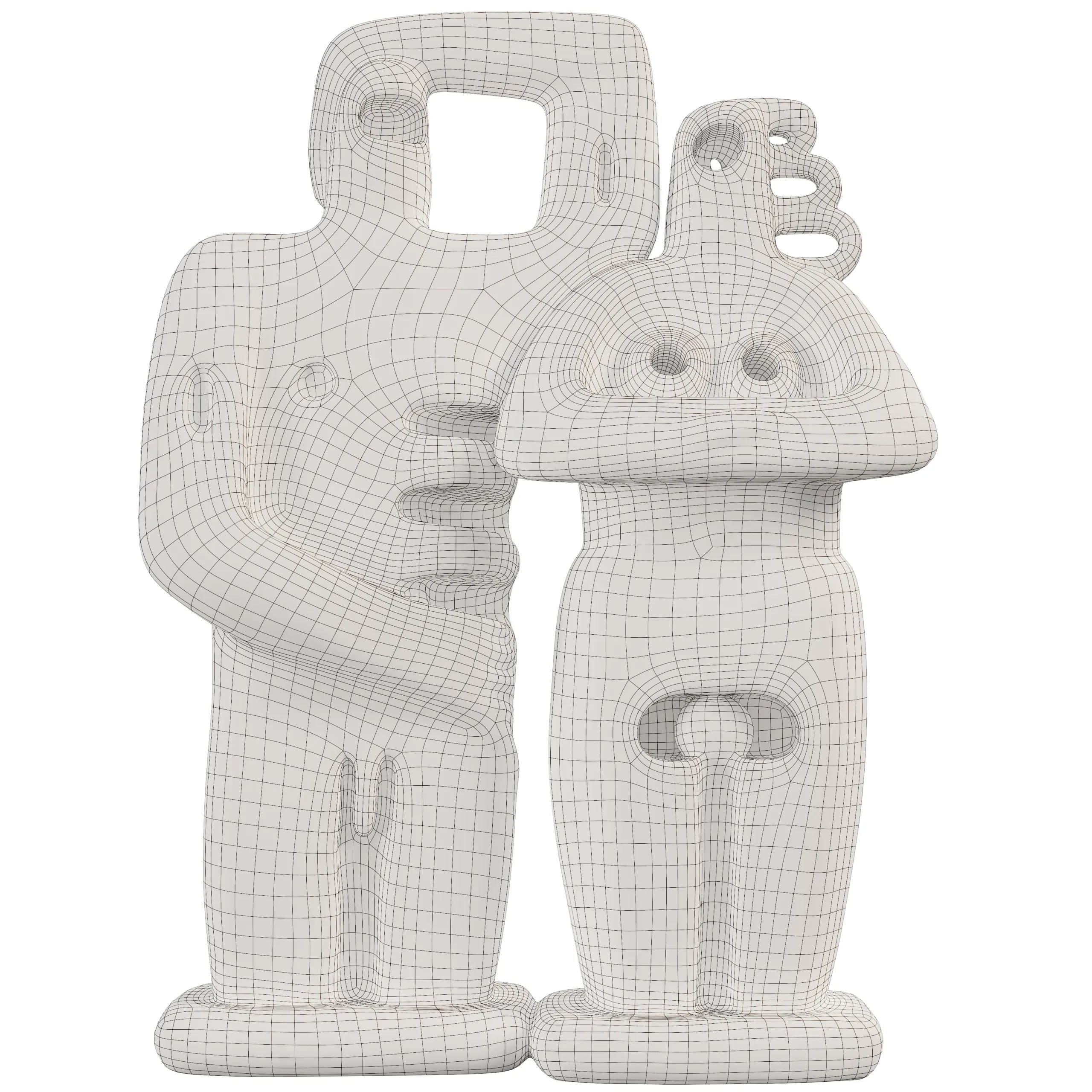 Abstract Primitive Couple Sculpture - FlippedNormals