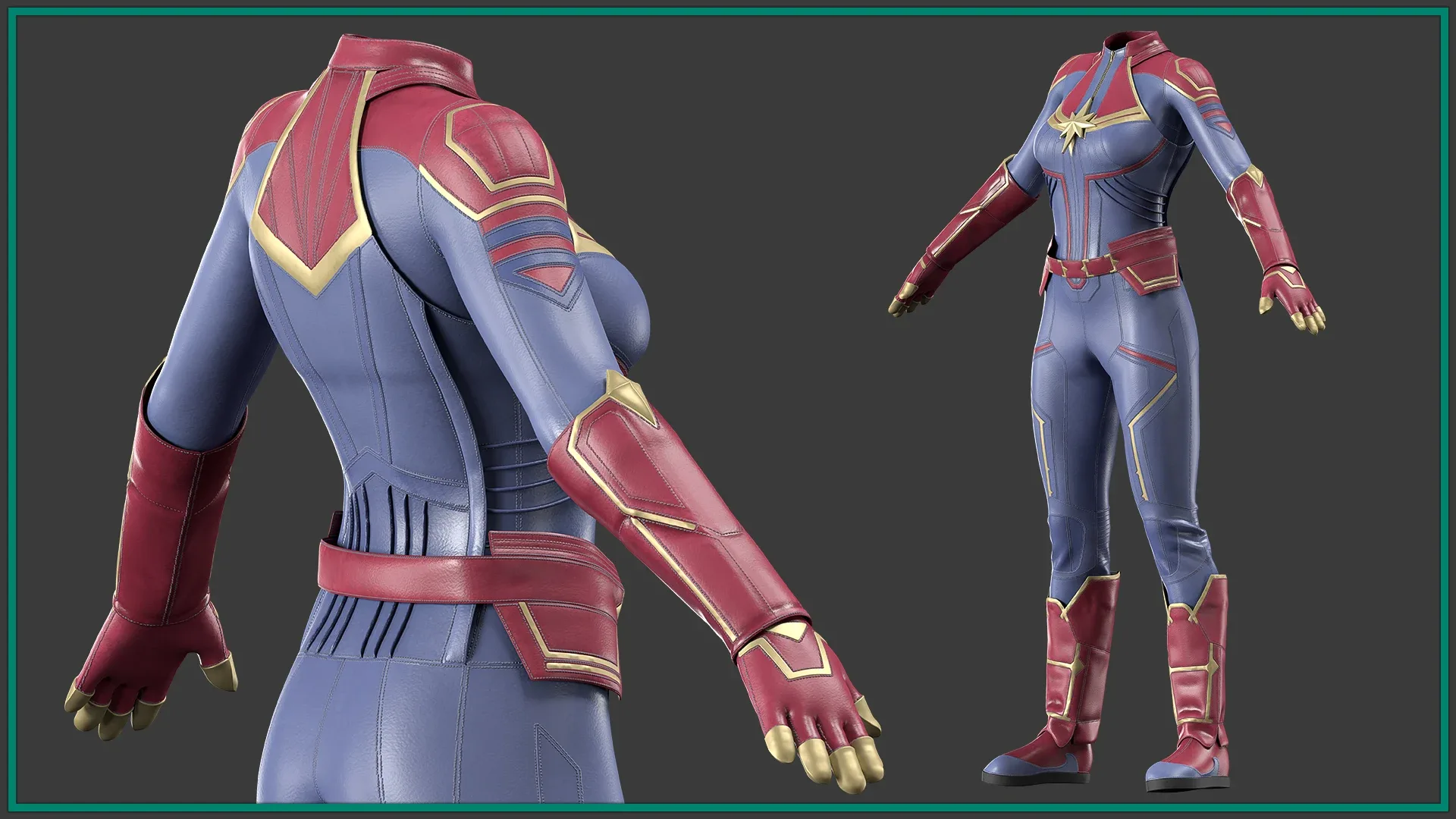 captain marvel outfit with texture - FlippedNormals