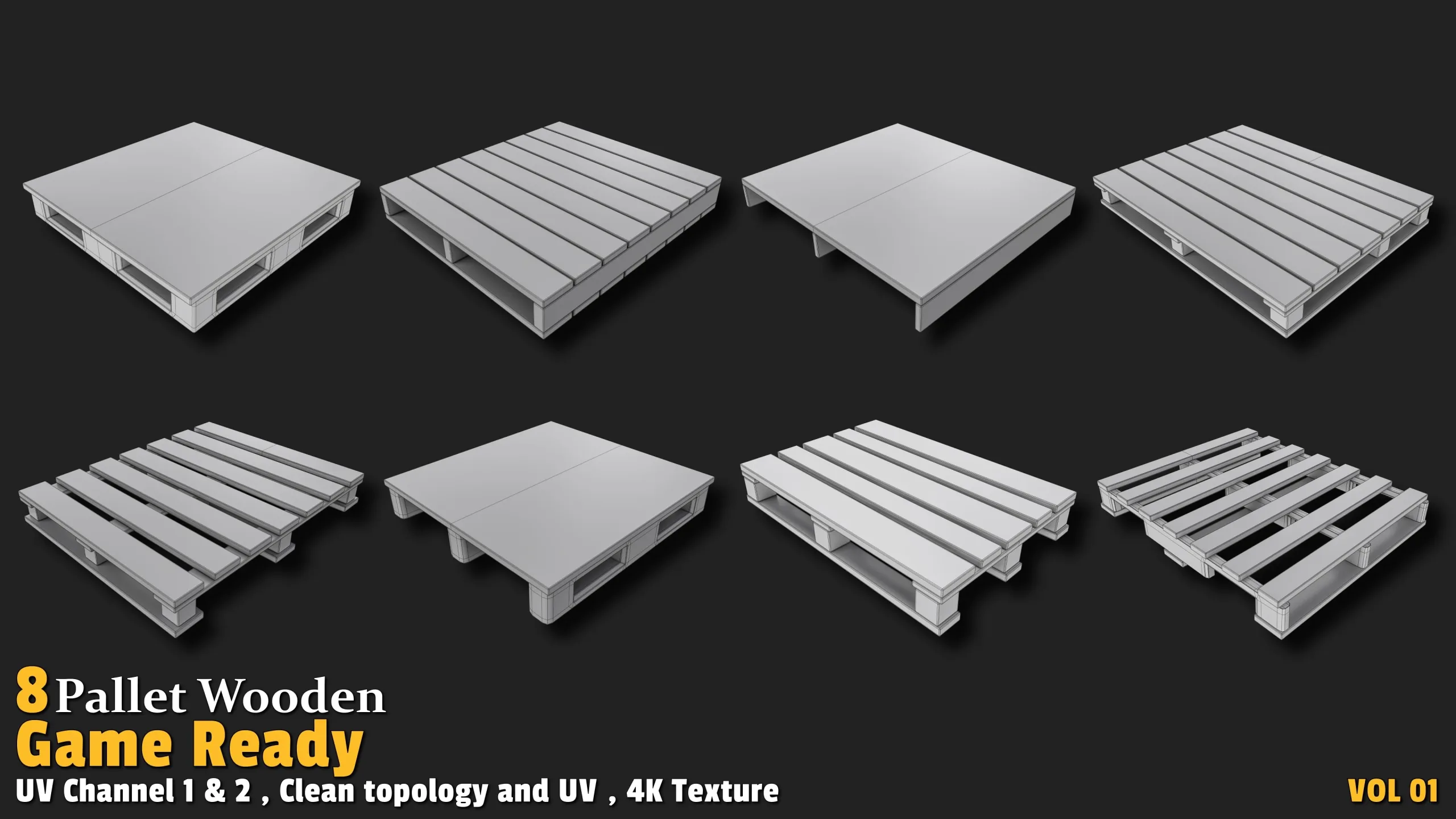 Wooden Pallet | Game Ready-VOL01 - FlippedNormals