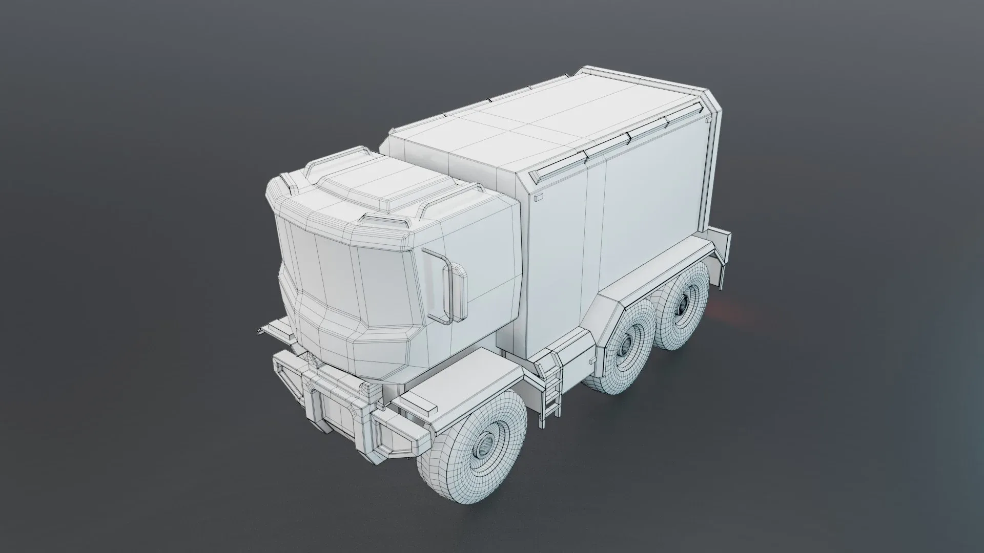 Sci-Fi Police Truck - Low Poly - FlippedNormals