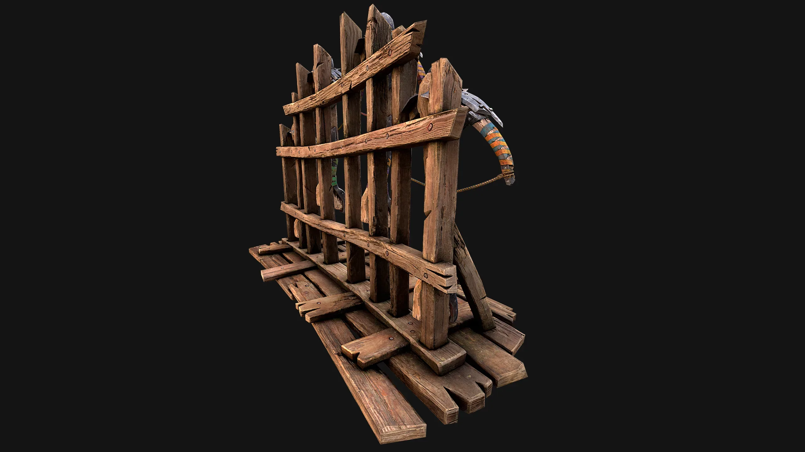 Medieval Crossbow Weapon Rack Stand - FlippedNormals