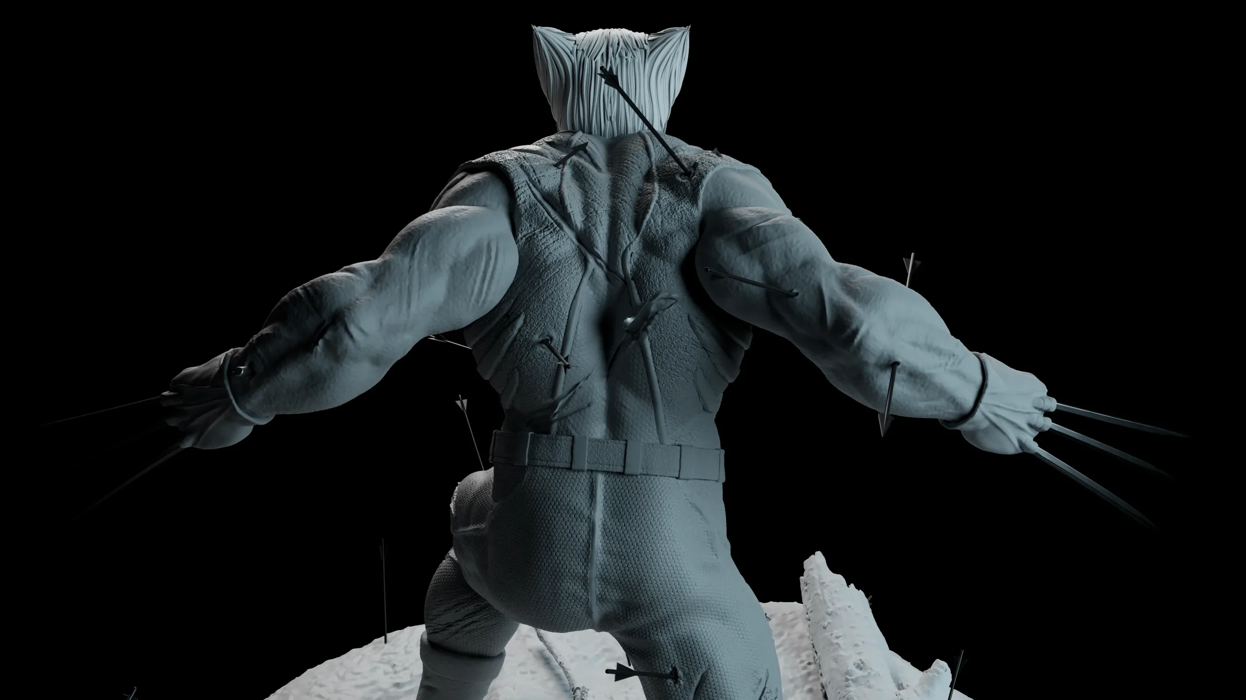 WOLVERINE RAGE – 3D PRINTABLE SCULPTURE - FlippedNormals