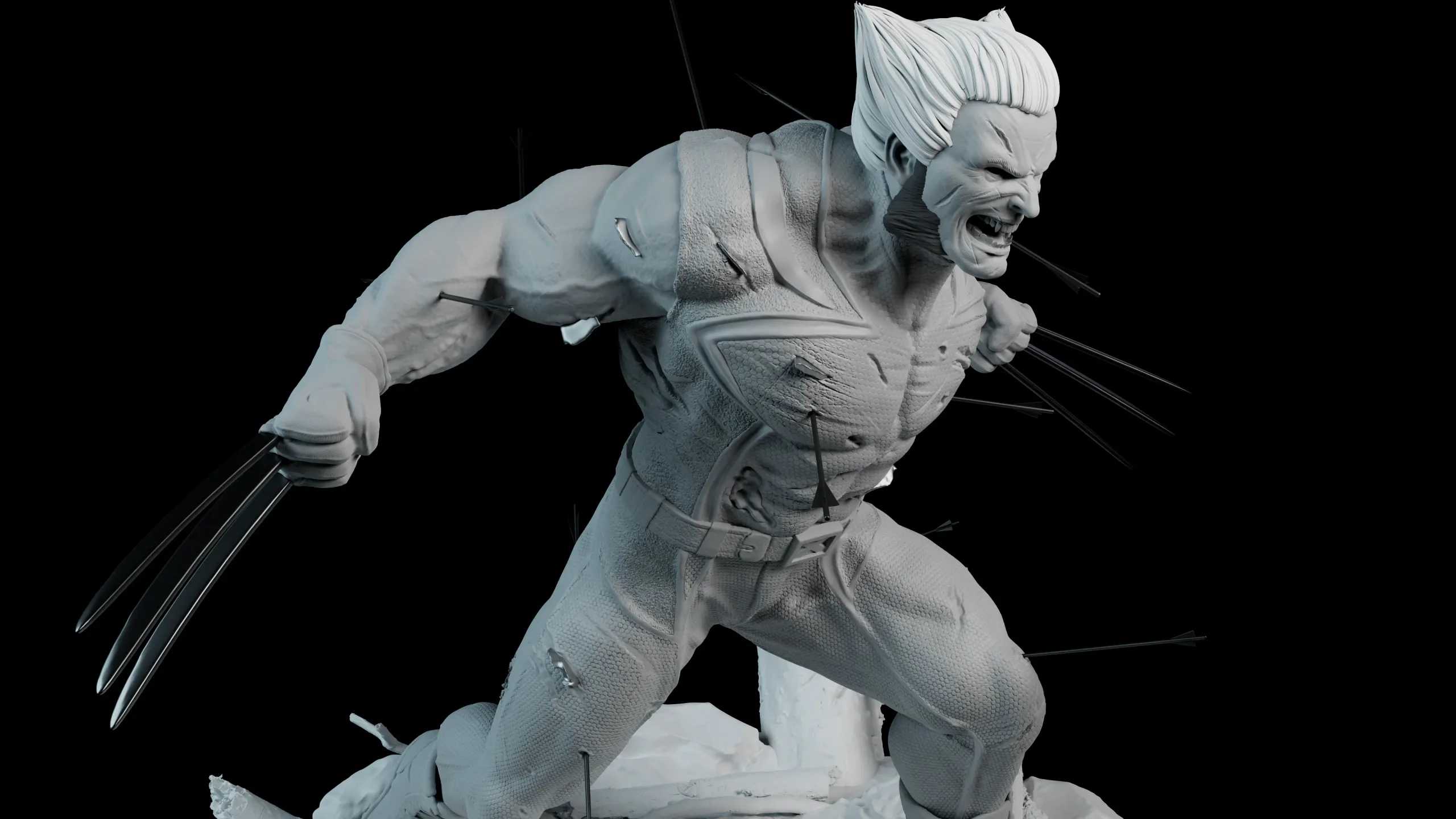 WOLVERINE RAGE – 3D PRINTABLE SCULPTURE - FlippedNormals