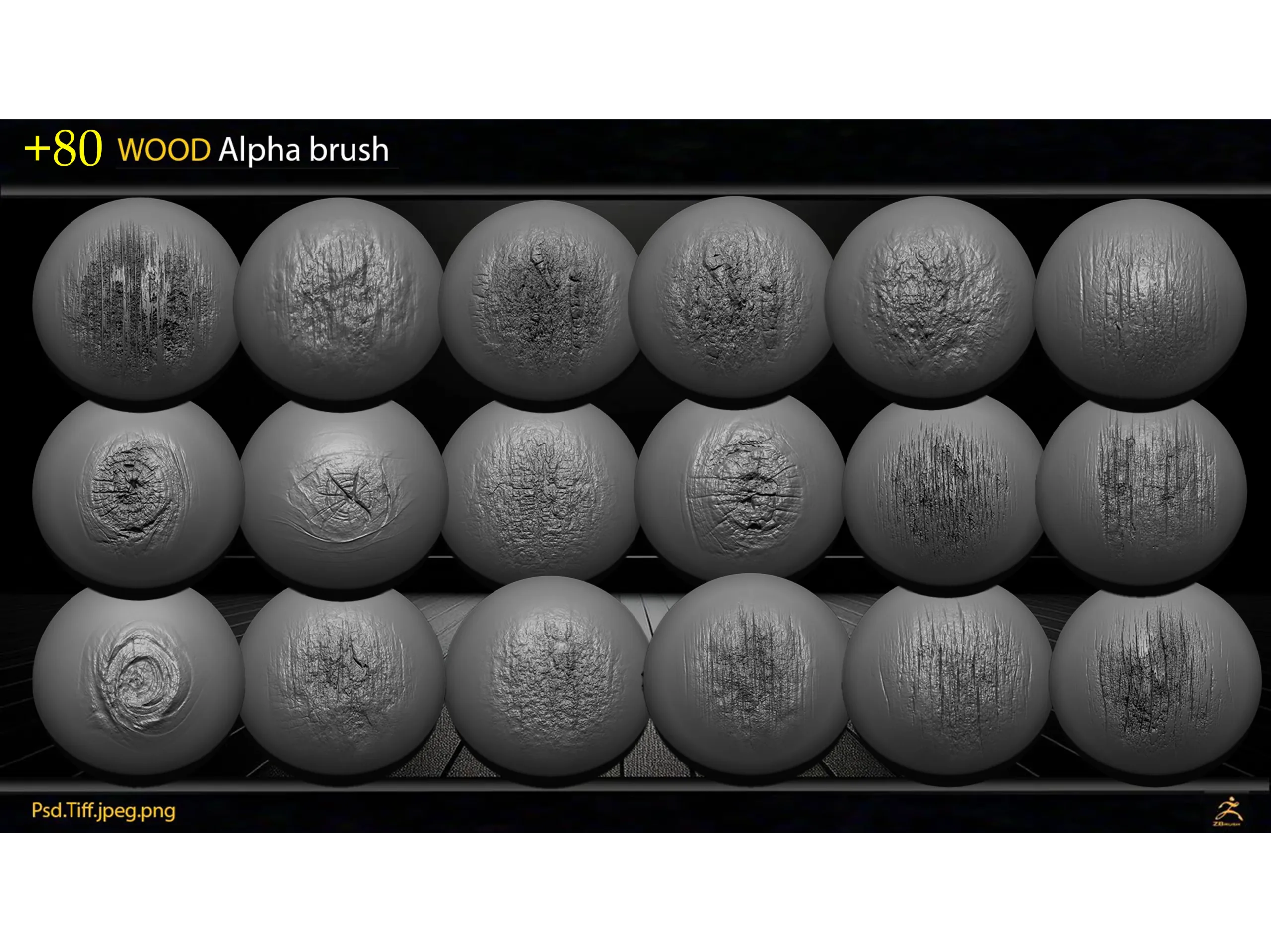 Wood Alpha Brush Pack - FlippedNormals