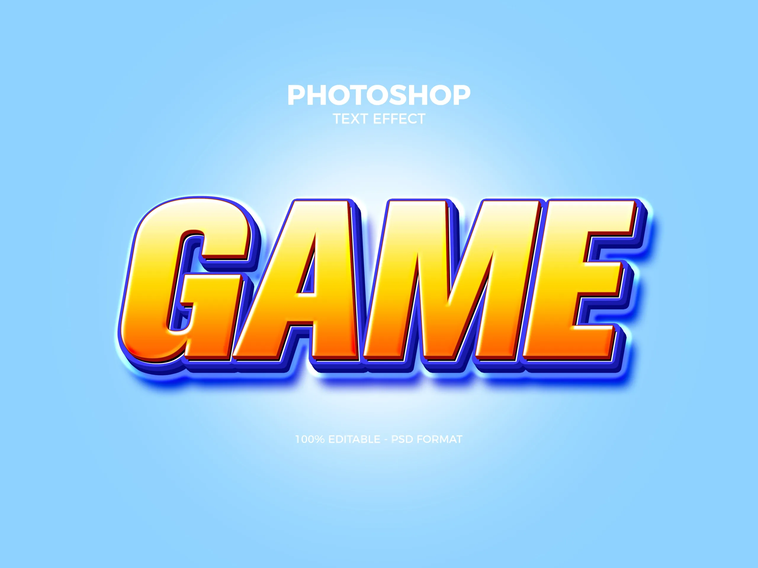 3D Game PSD Fully Editable Text - FlippedNormals