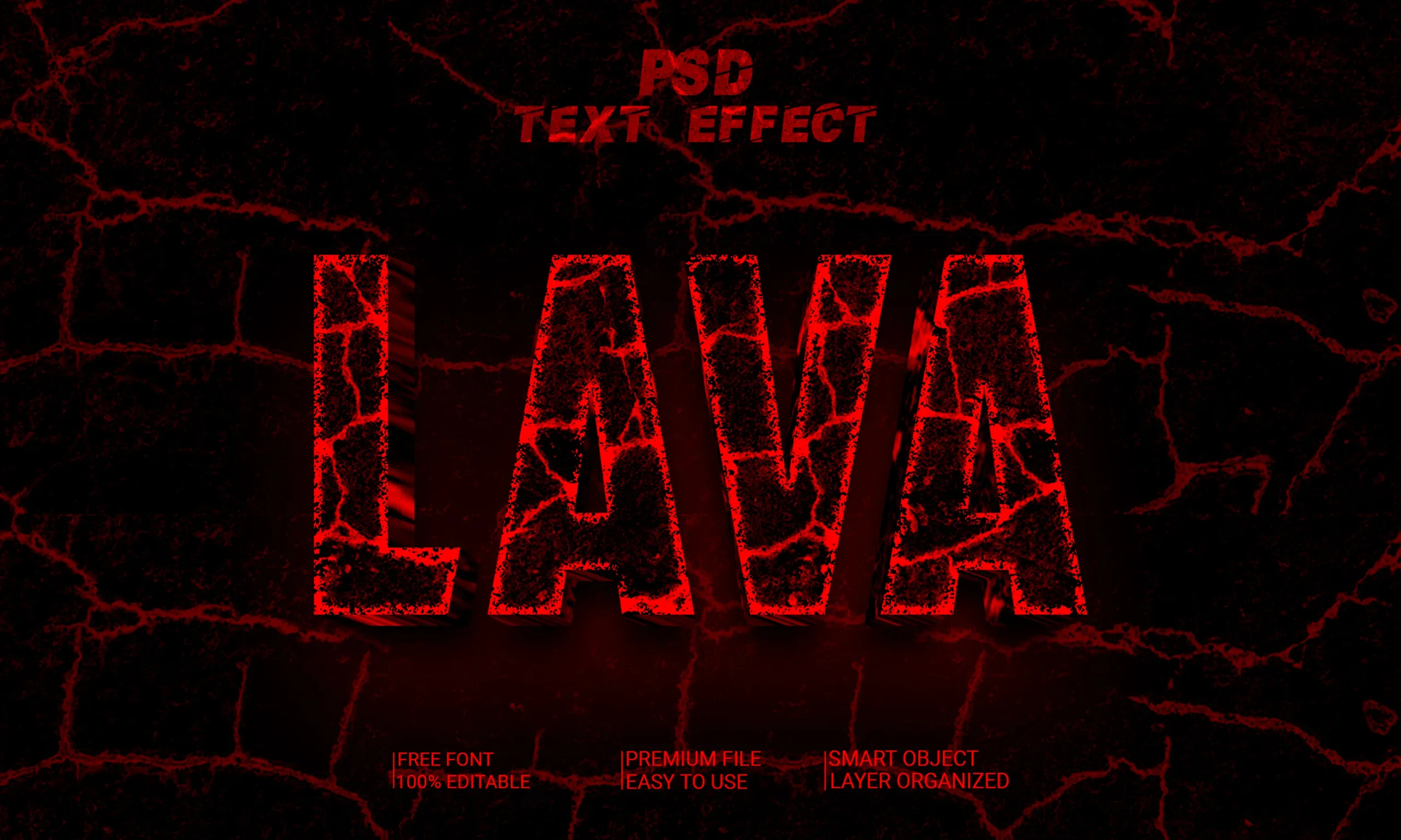 3D Lava PSD Fully Editable Text - FlippedNormals