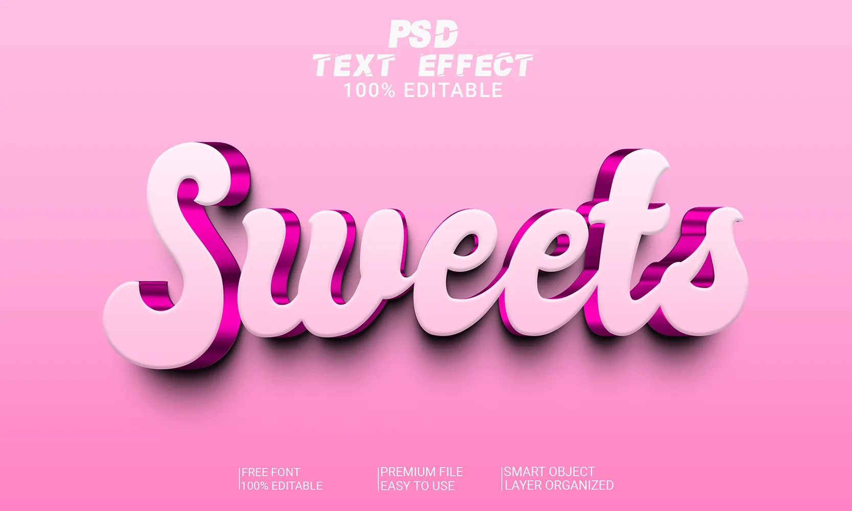3D Sweets PSD Fully Editable Text - FlippedNormals